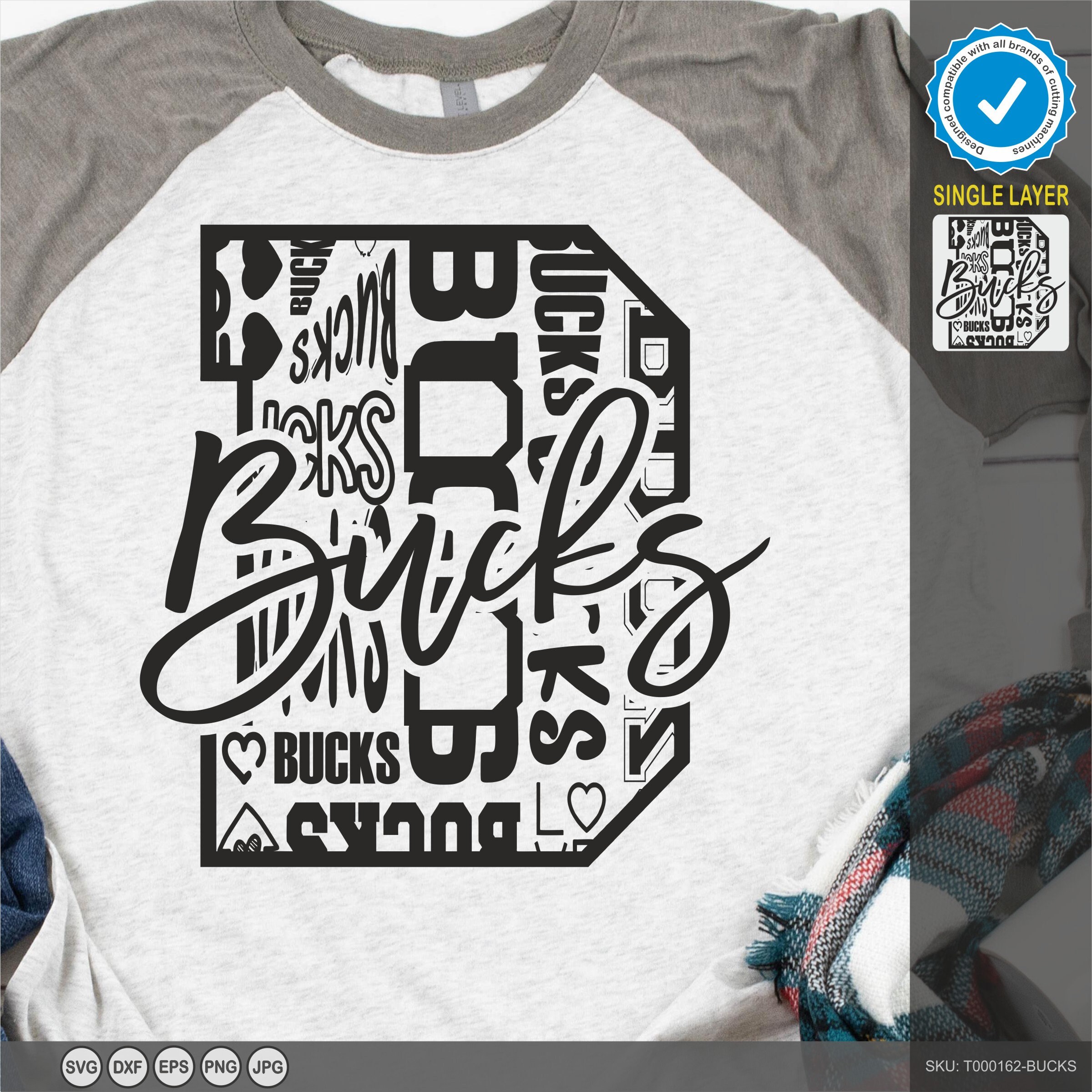 Bucks Svg, Bucks Typography 4 Sports Svg Mascot Pack, Bucks Typography ...