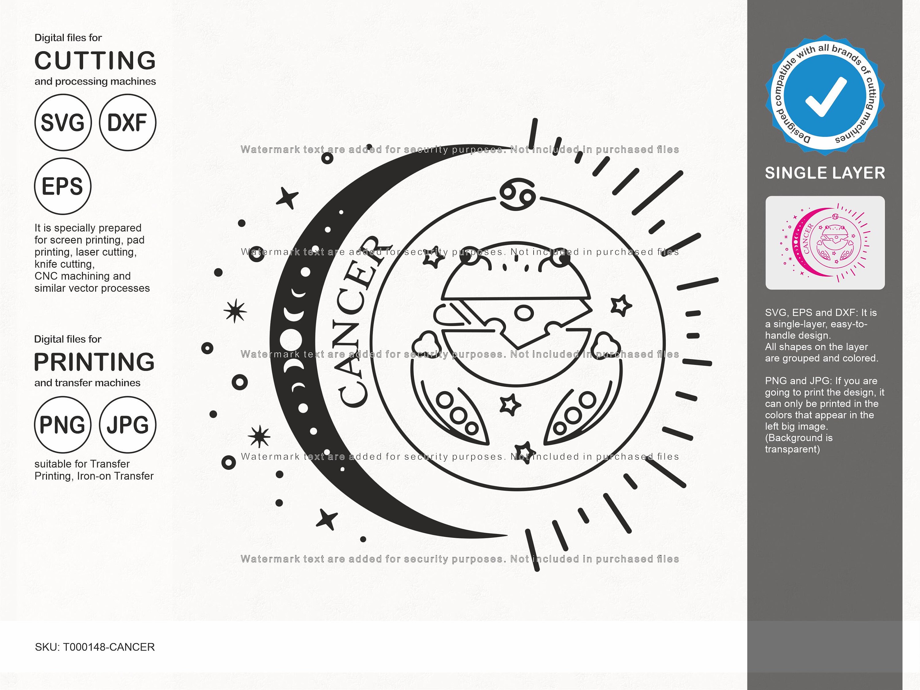 Cancer Svg, Crab Zodiac Symbol Svg, Cancer Zodiac Sign Svg, 9-pack ...