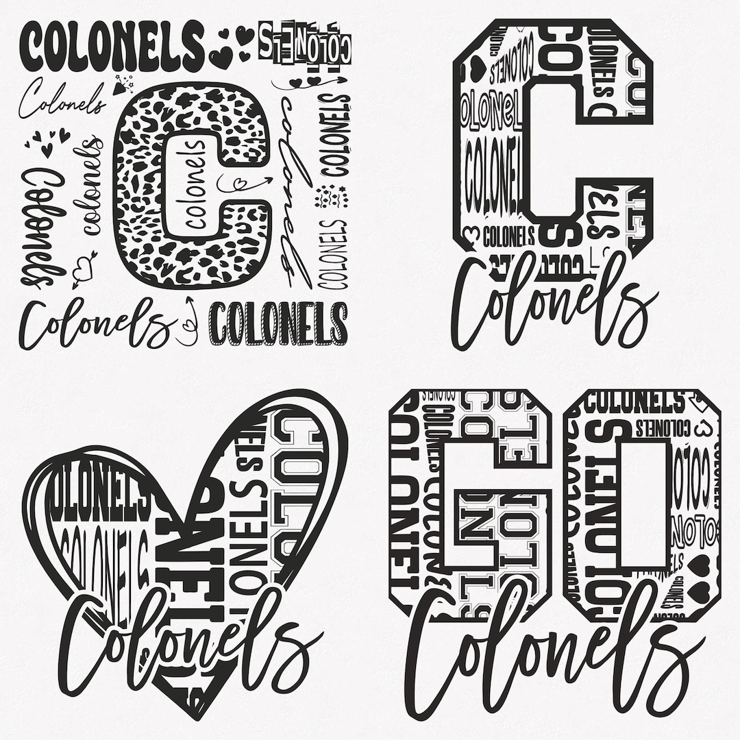 Colonels Svg, Colonels Typography 4 Sports Svg Mascot Pack, Colonels ...