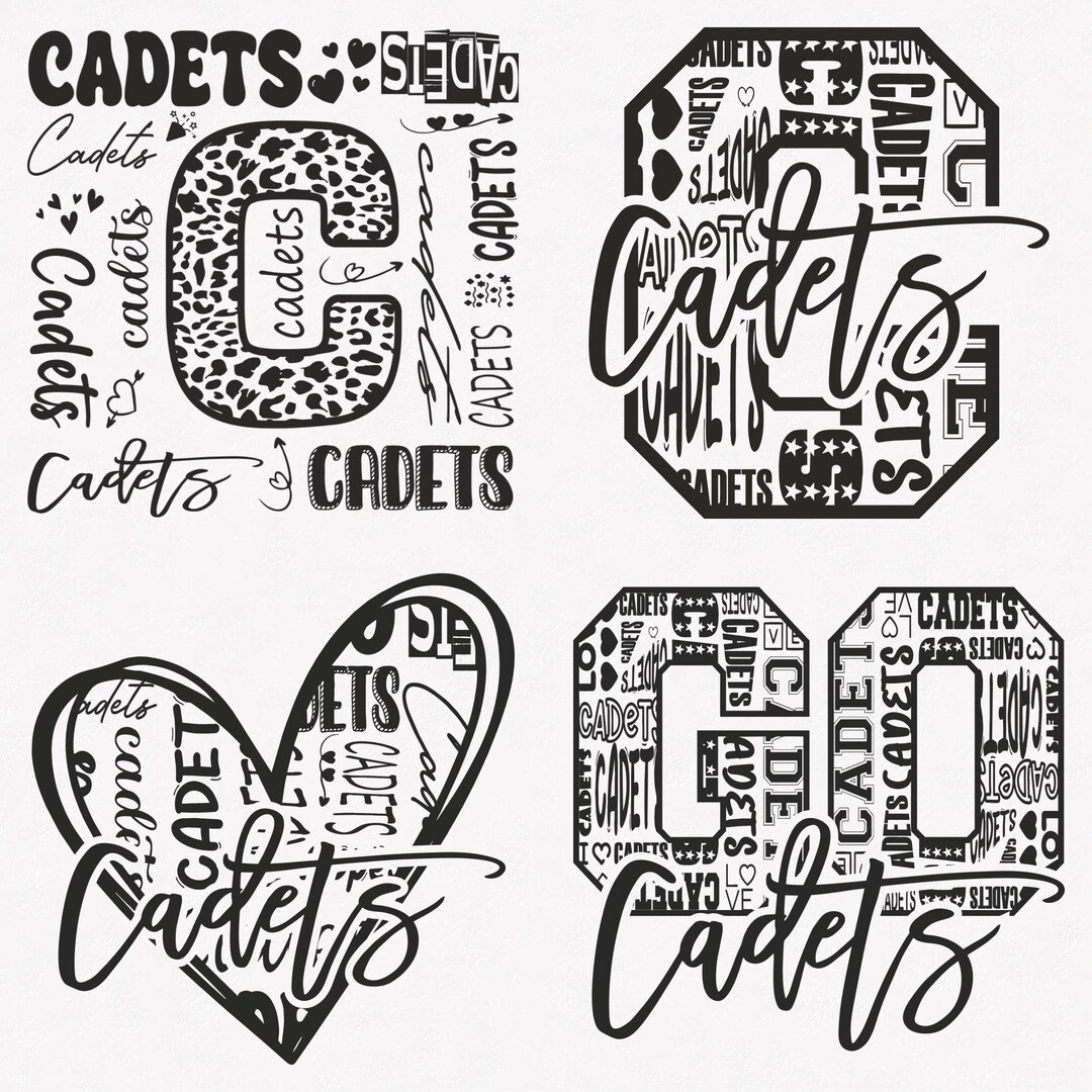 Cadets Svg, Cadets Typography 4 Sports Svg Mascot Pack, Cadets ...