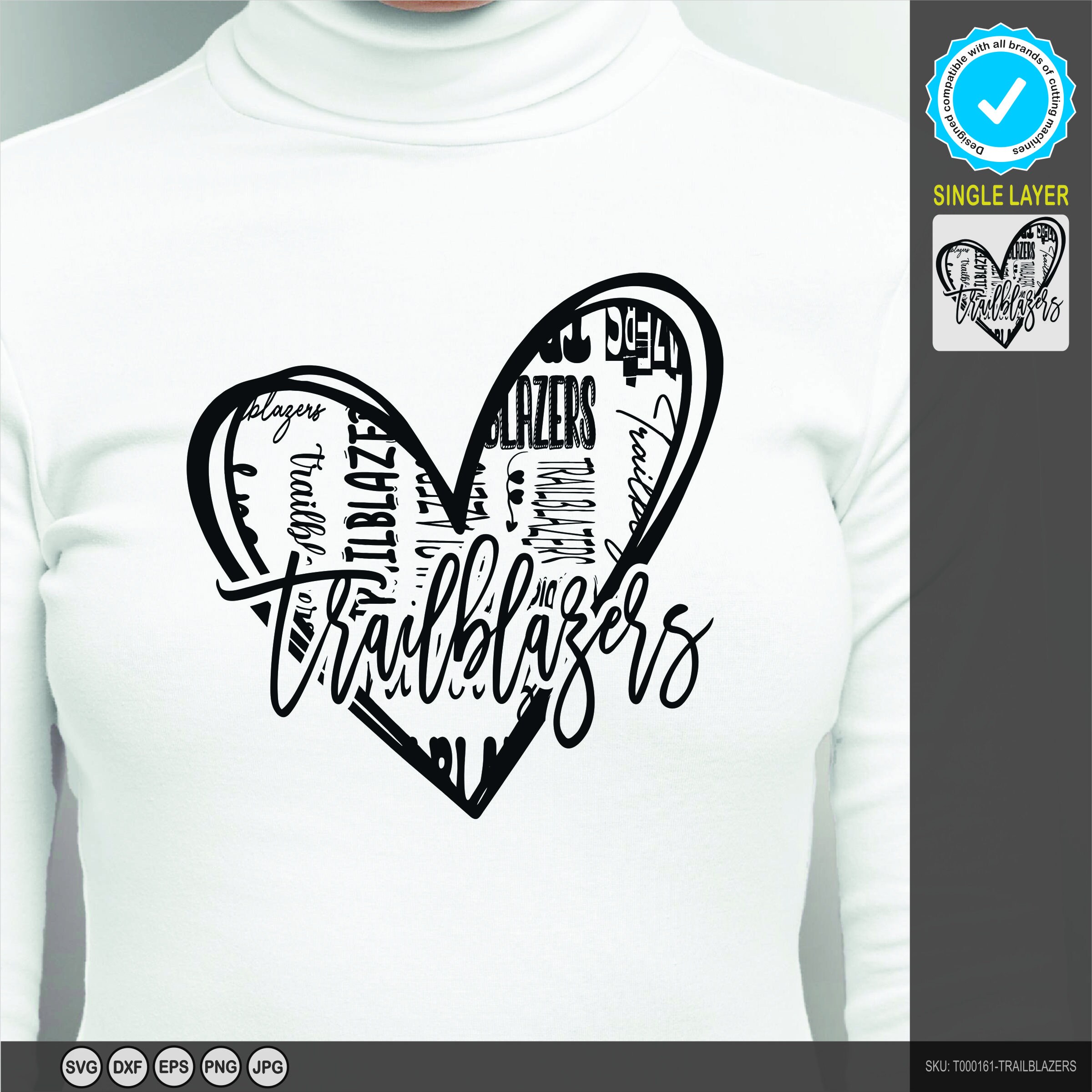 Trailblazers Svg, Trailblazers Typography 4 Sports Svg Mascot Pack ...