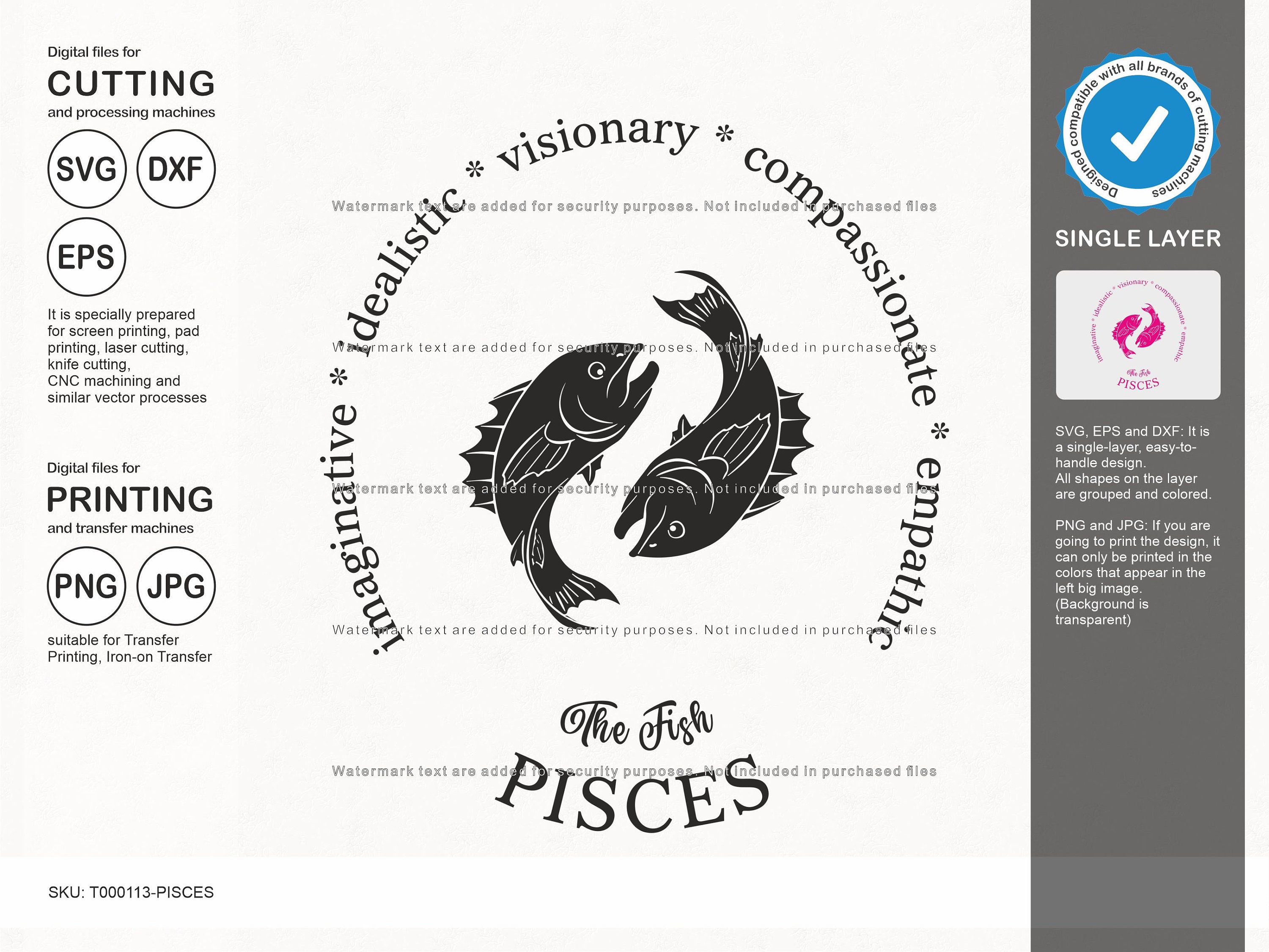 Pisces Svg Fish Zodiac Symbol Svg Pisces Zodiac Sign Svg - Etsy