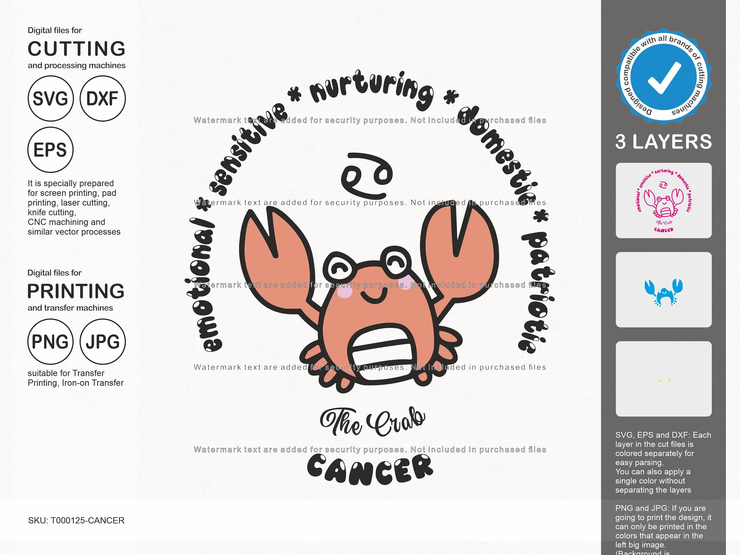 Cancer Svg, Crab Zodiac Symbol Svg, Cancer Zodiac Sign Svg, 9-pack ...
