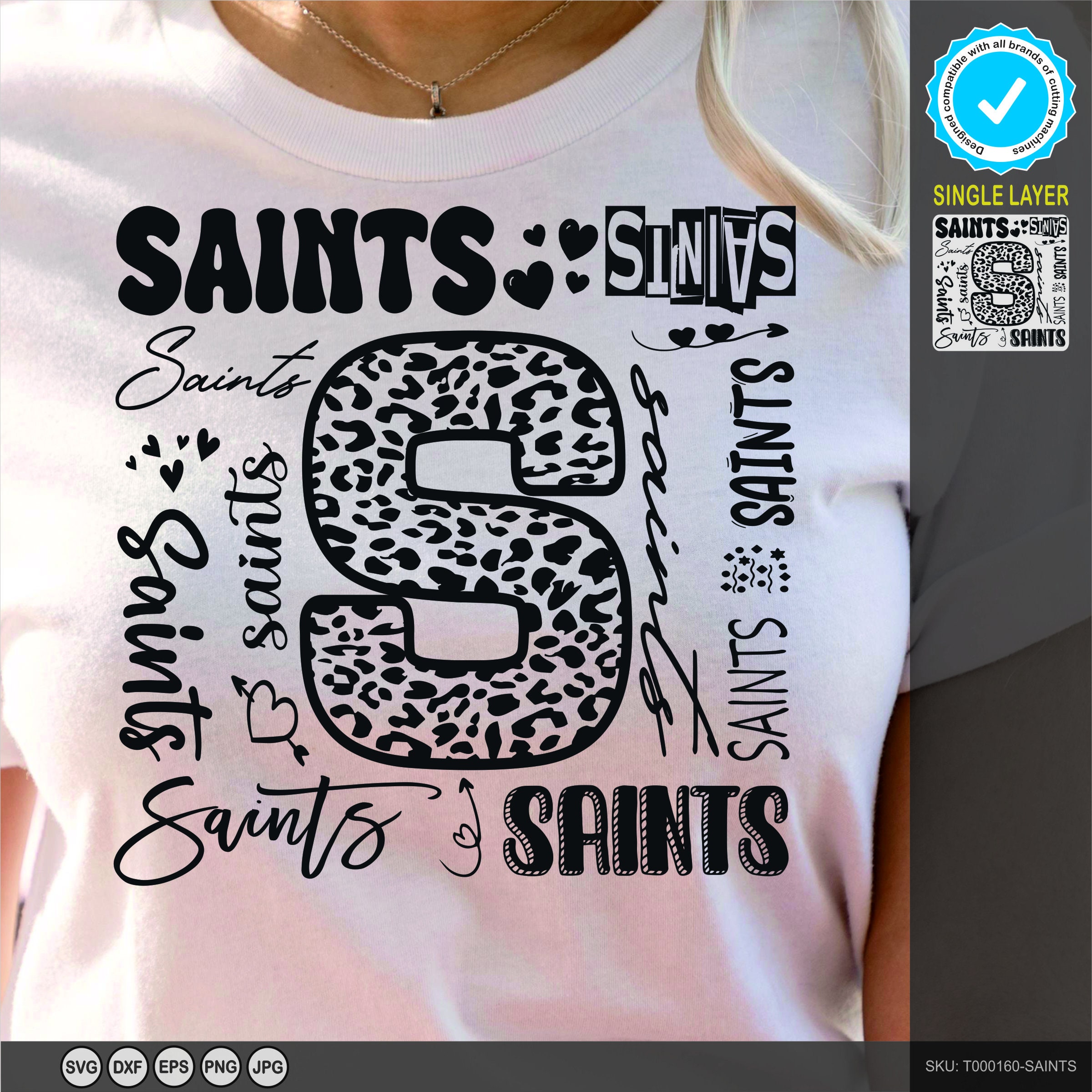 Saints Svg, Saints Typography 4 Sports Svg Mascot Pack, Saints ...