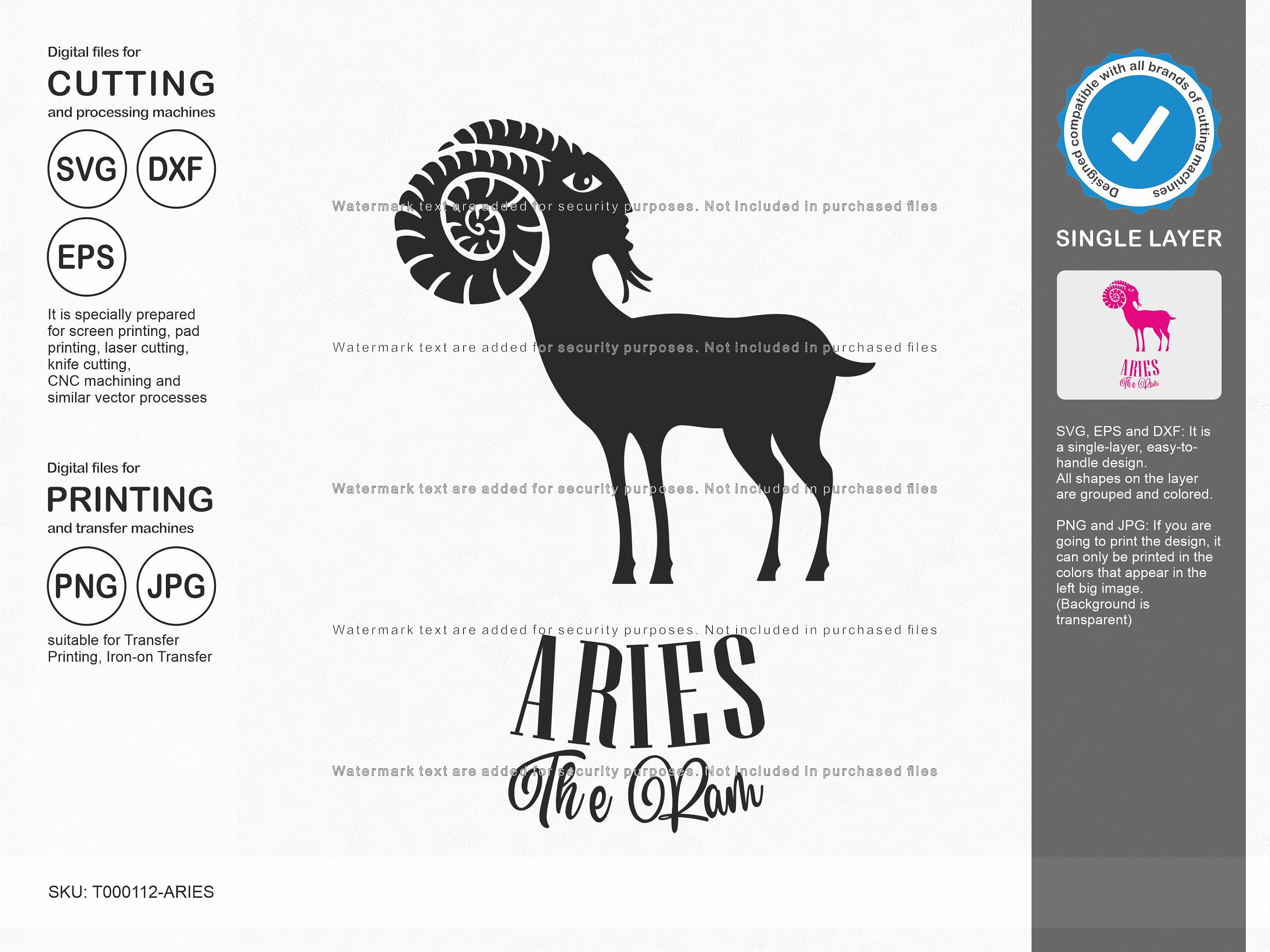 Aries Svg, Ram Zodiac Symbol Svg, Aries Zodiac Sign Svg, 9-pack Aries ...