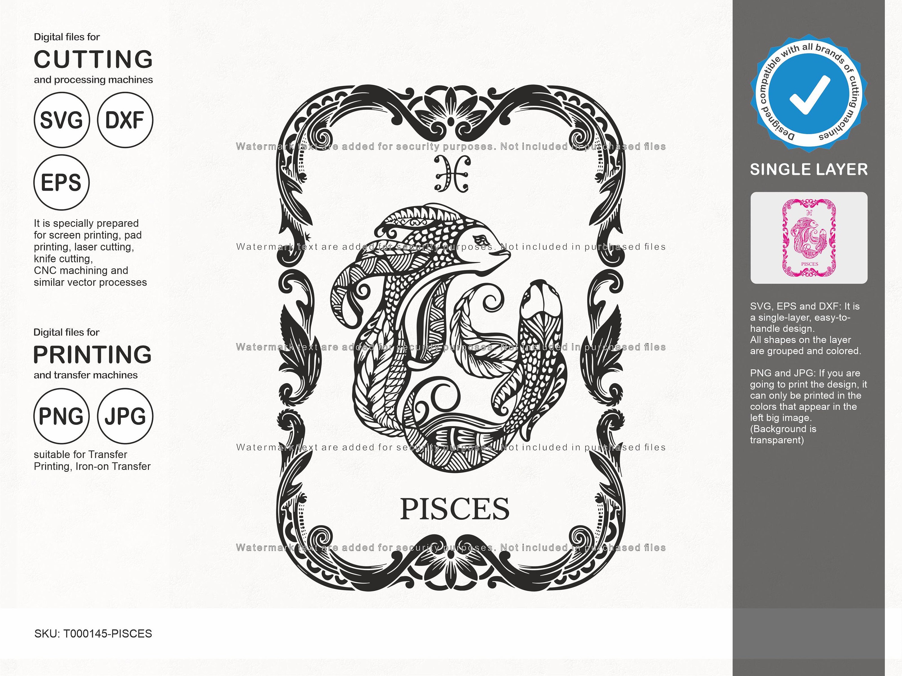 Pisces Svg Fish Zodiac Symbol Svg Pisces Zodiac Sign Svg - Etsy