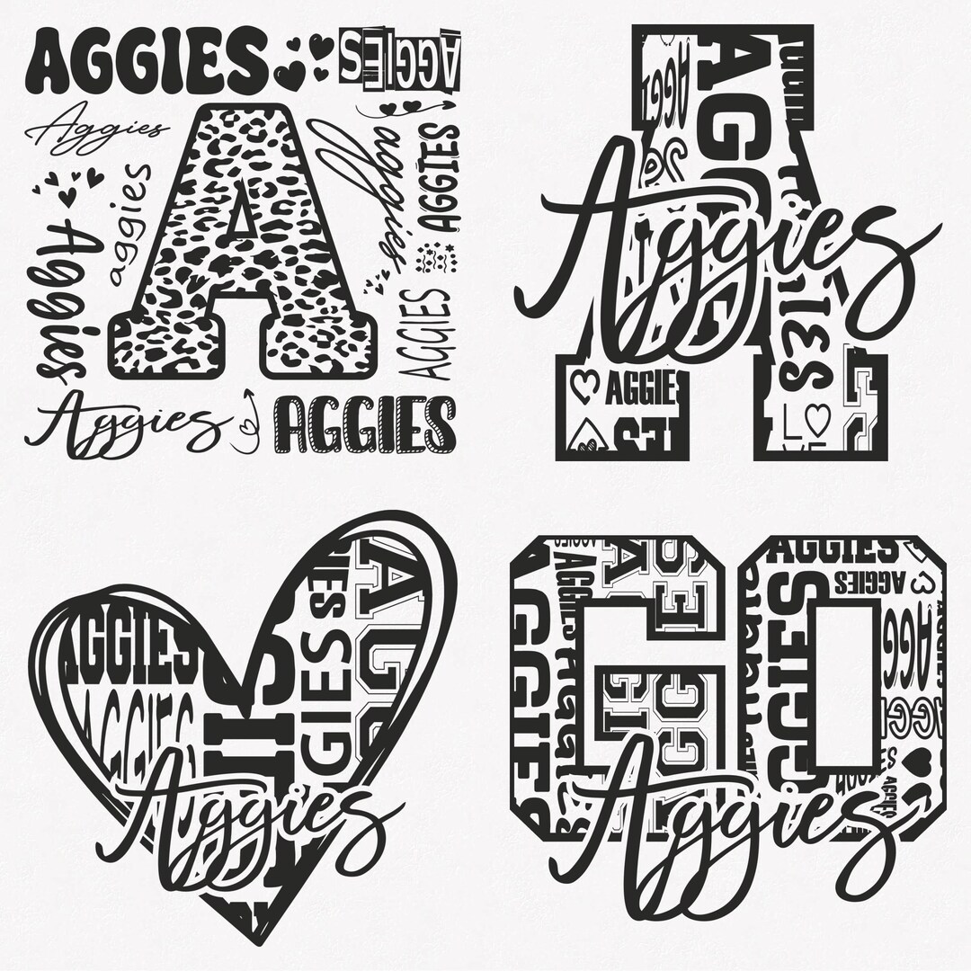 Aggies Svg, Aggies Typography 4 Sports Svg Mascot Pack, Aggies ...