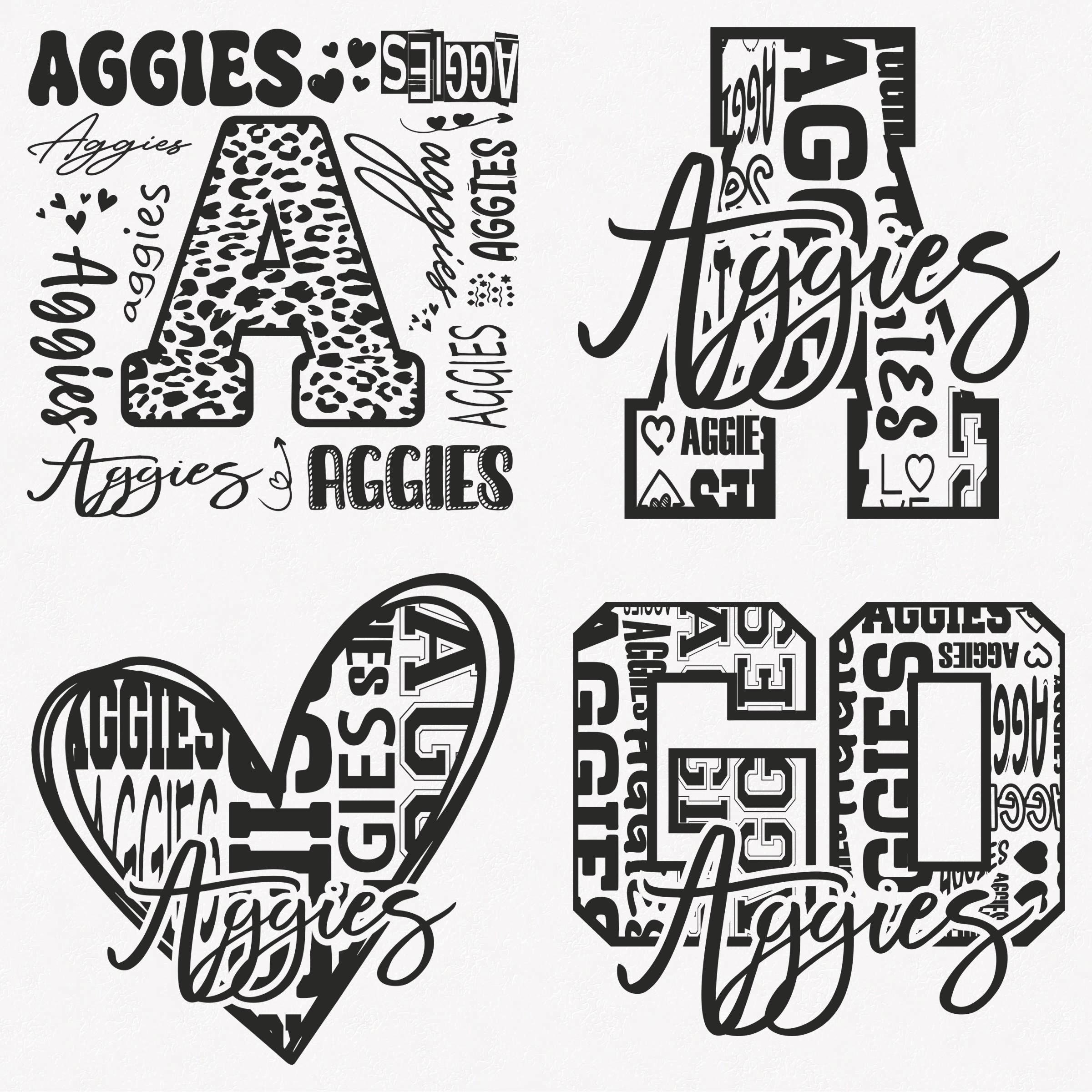 Aggies Svg, Aggies Typography 4 Sports Svg Mascot Pack, Aggies ...