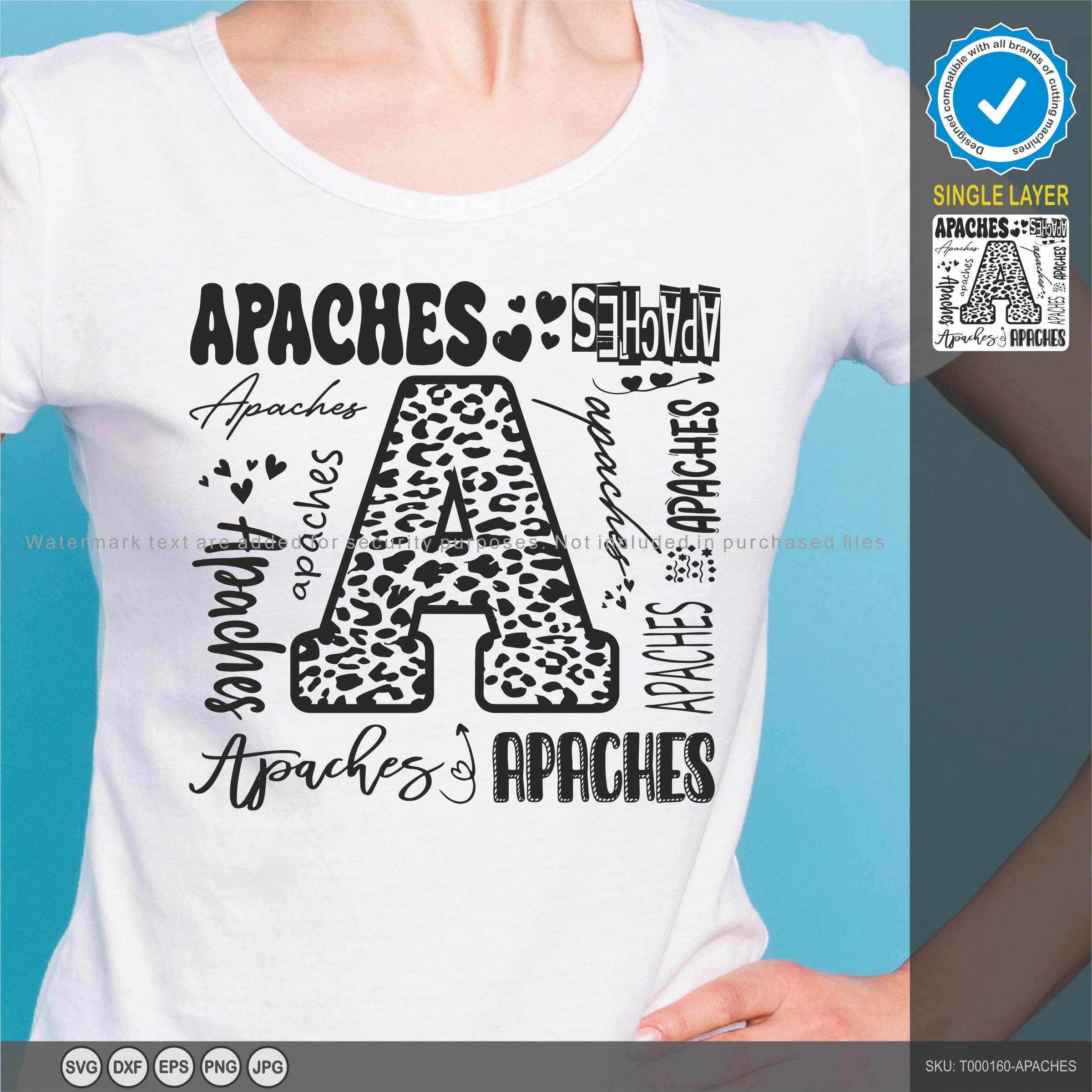 Apaches Svg, Apaches Typography 4 Sports Svg Mascot Pack, Apaches ...