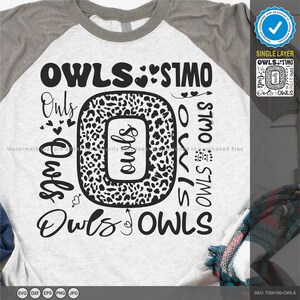 Owls Svg, Owls Typography 4 Sports Svg Mascot Pack, Owls Typography Svg ...