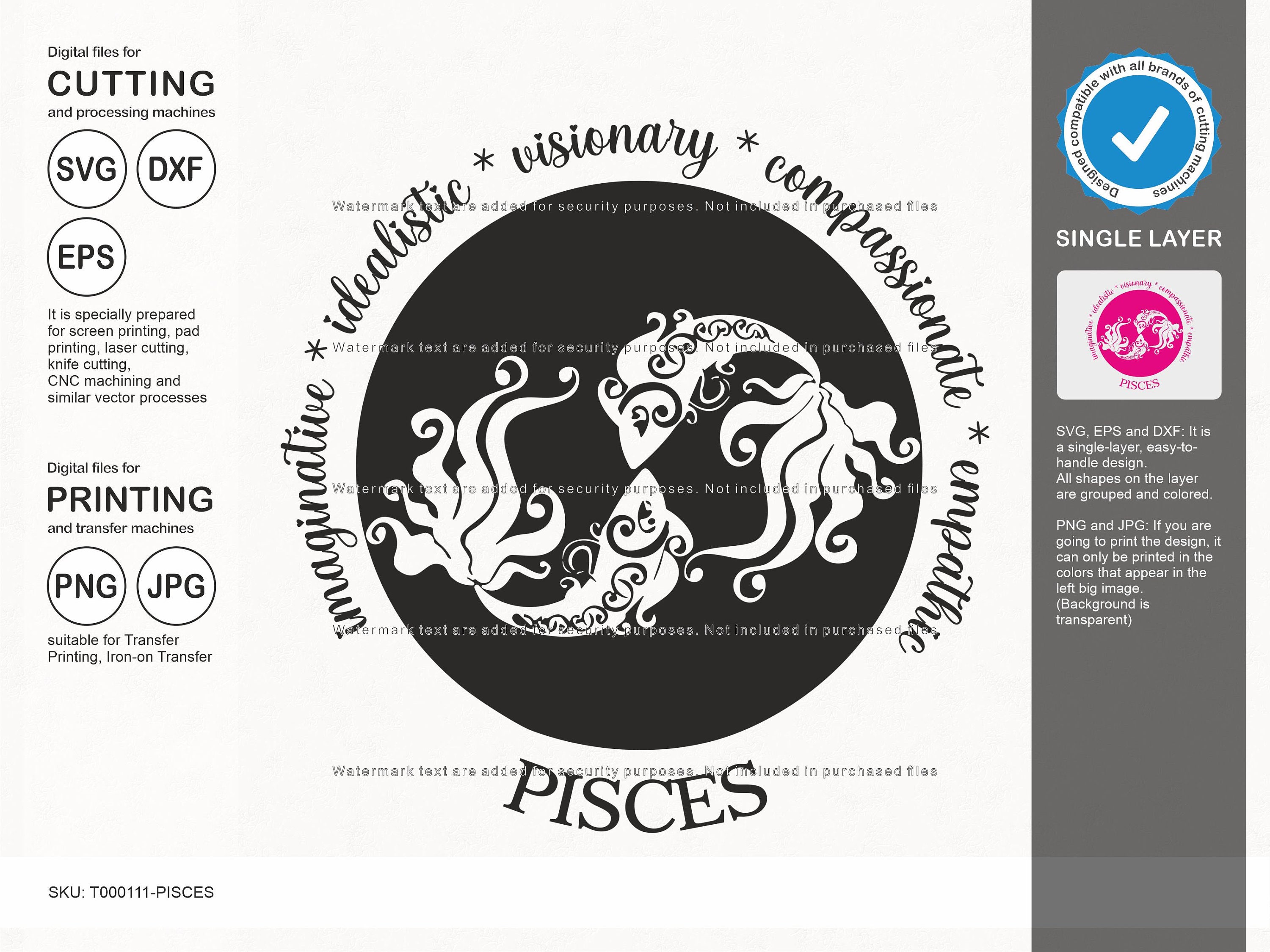 Pisces Svg Fish Zodiac Symbol Svg Pisces Zodiac Sign Svg - Etsy