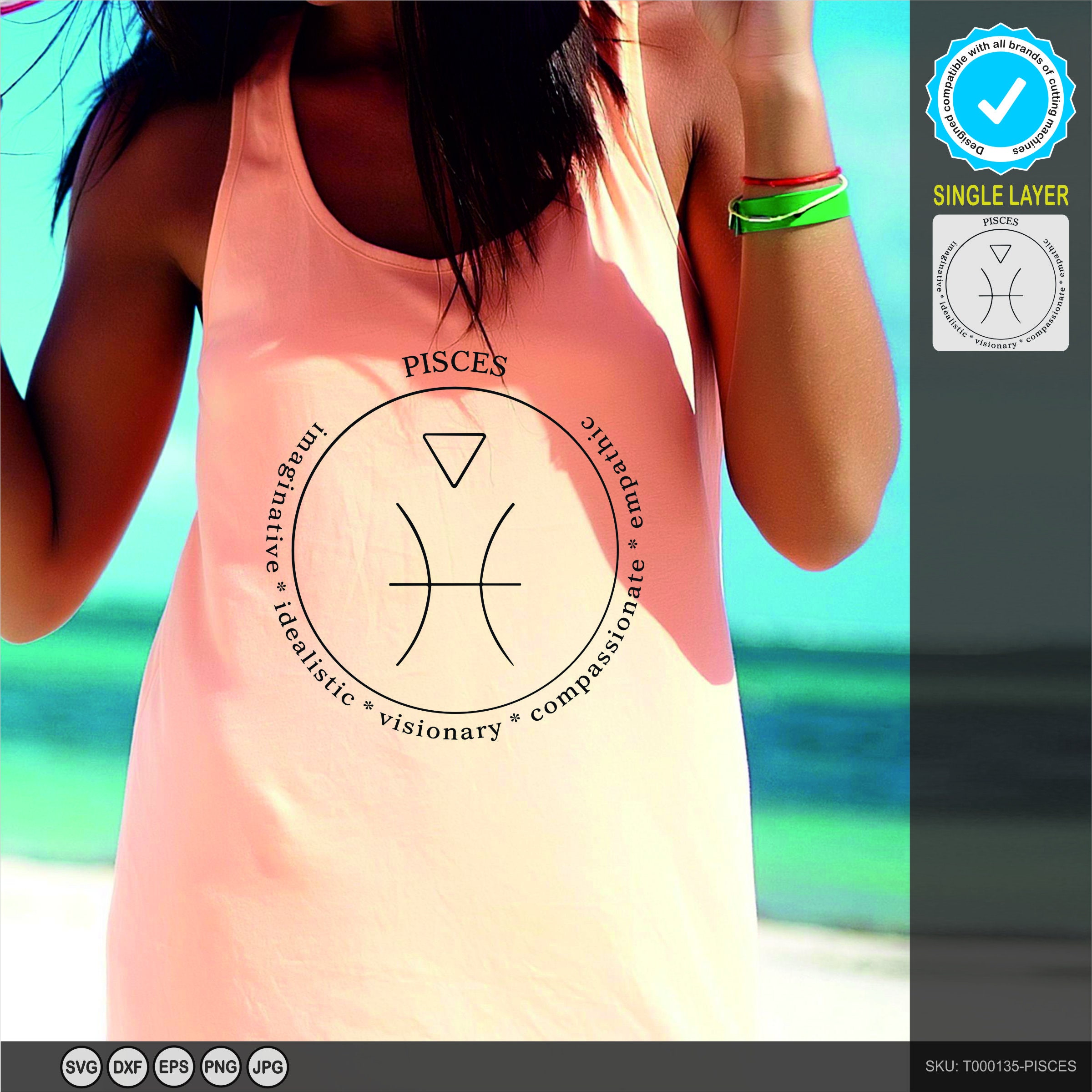 Pisces Svg, Fish Zodiac Symbol Svg, Pisces Zodiac Sign Svg, 9-pack ...