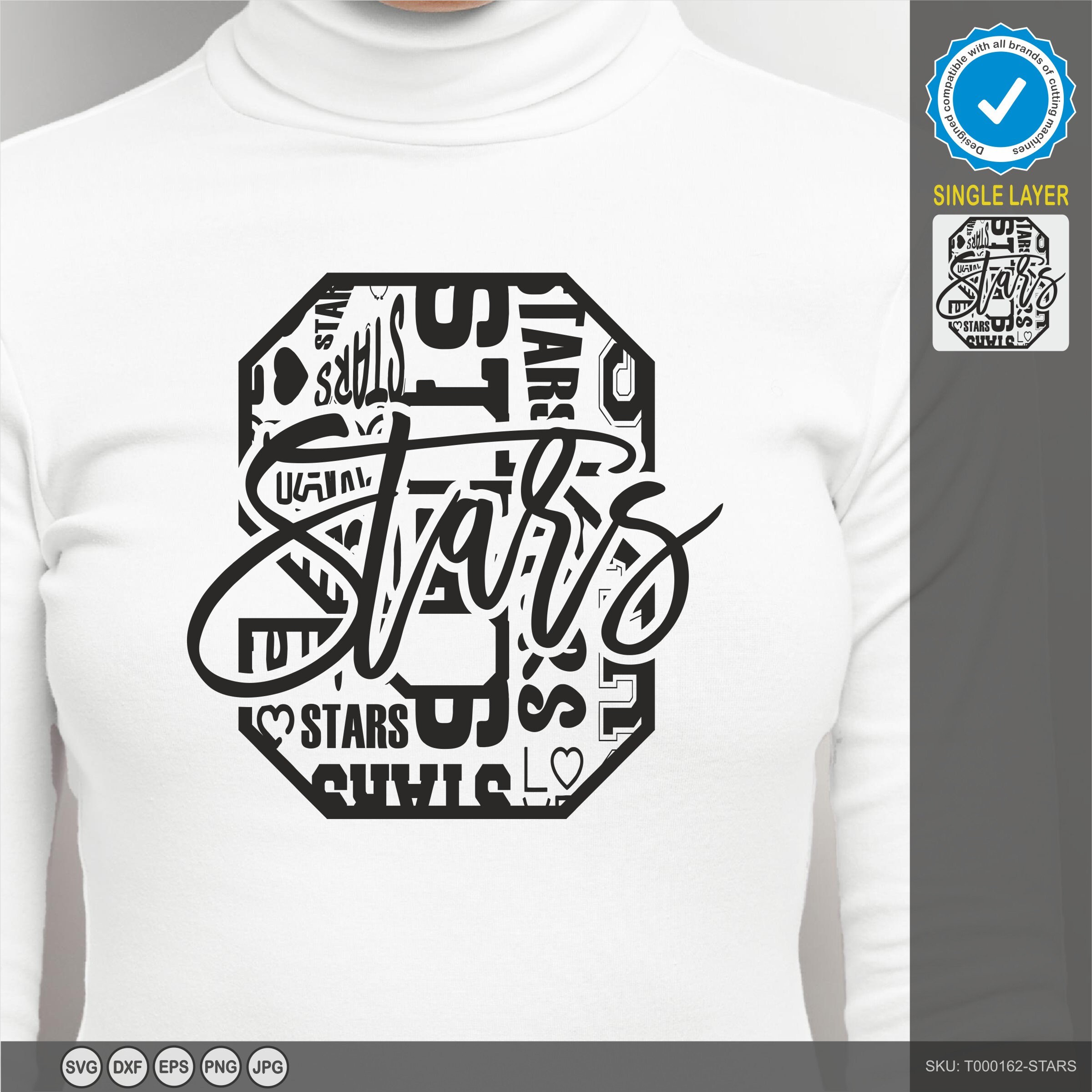 Stars Svg, Stars Typography 4 Sports Svg Mascot Pack, Stars Typography ...