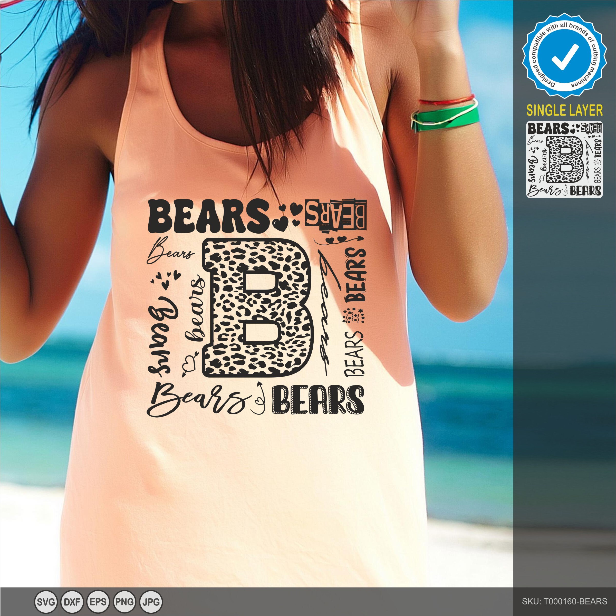 Bears Svg, Bears Typography 4 Sports Svg Mascot Pack, Bears Typography ...