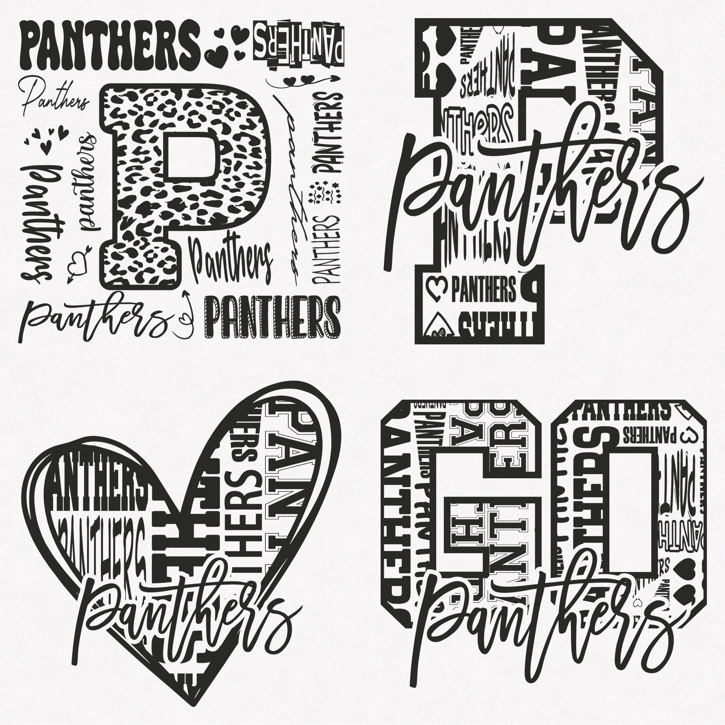Panthers Svg, Panthers Typography 4 Sports Svg Mascot Pack, Panthers ...