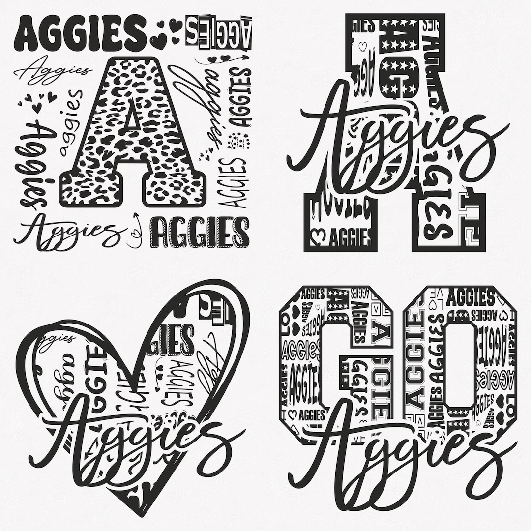 Aggies Svg, Aggies Typography 4 Sports Svg Mascot Pack, Aggies ...