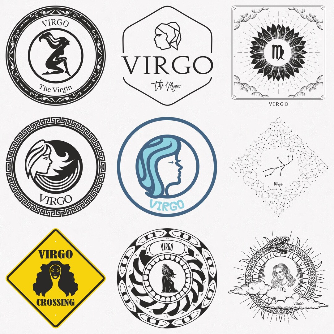 Virgo Svg, Virgin Zodiac Symbol Svg, Virgo Zodiac Sign Svg, 9-pack ...