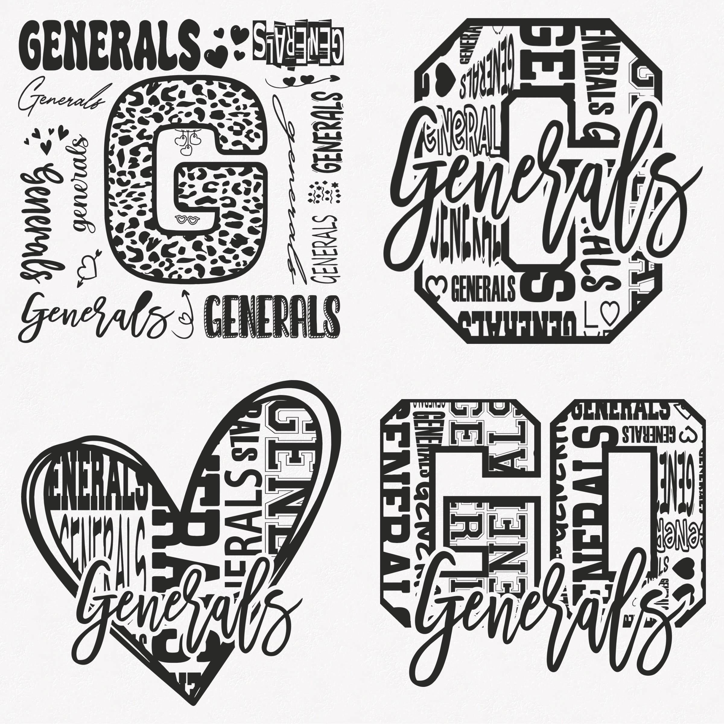 Generals Svg, Generals Typography 4 Sports Svg Mascot Pack, Generals ...