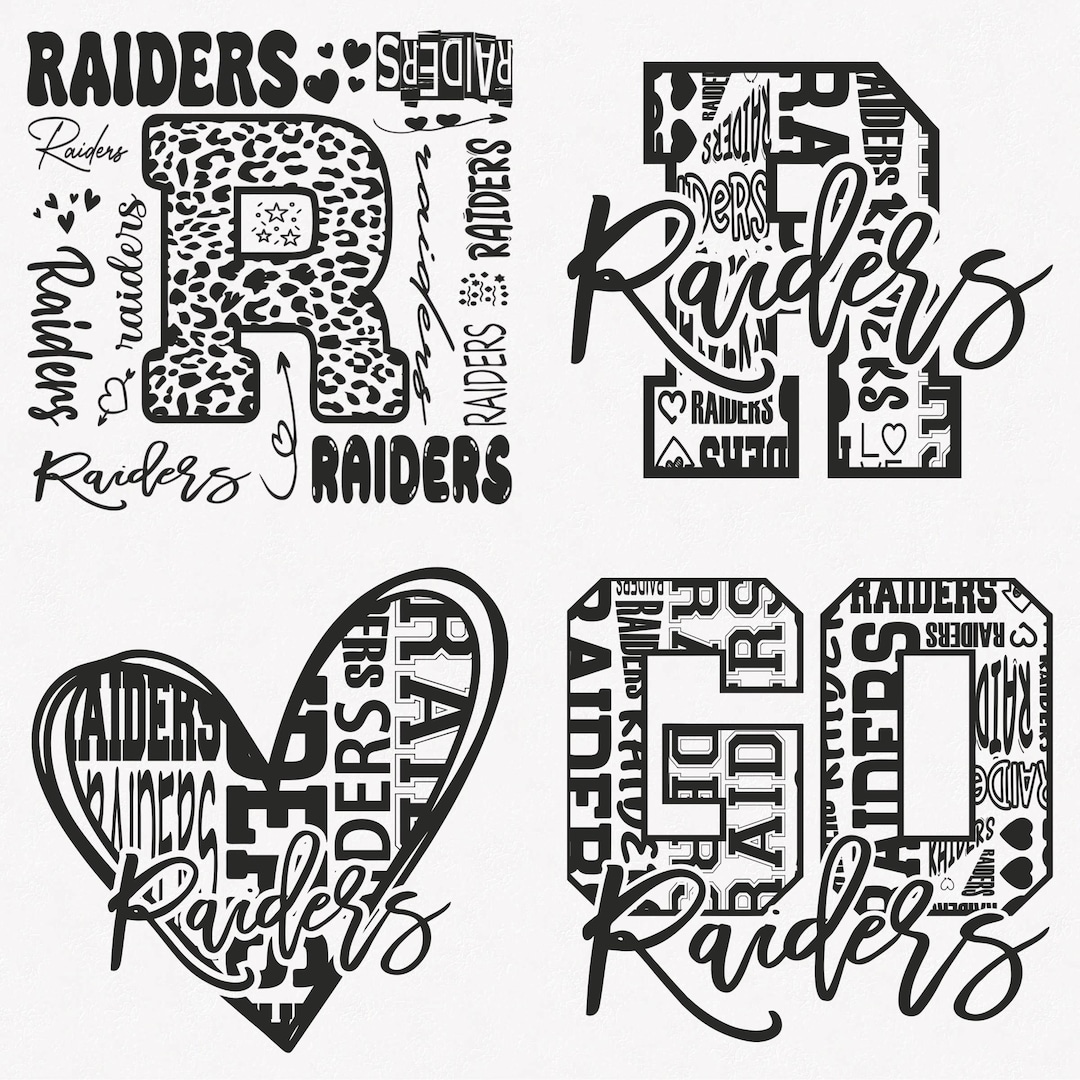 Raiders Svg, Raiders Typography 4 Sports Svg Mascot Pack, Raiders ...