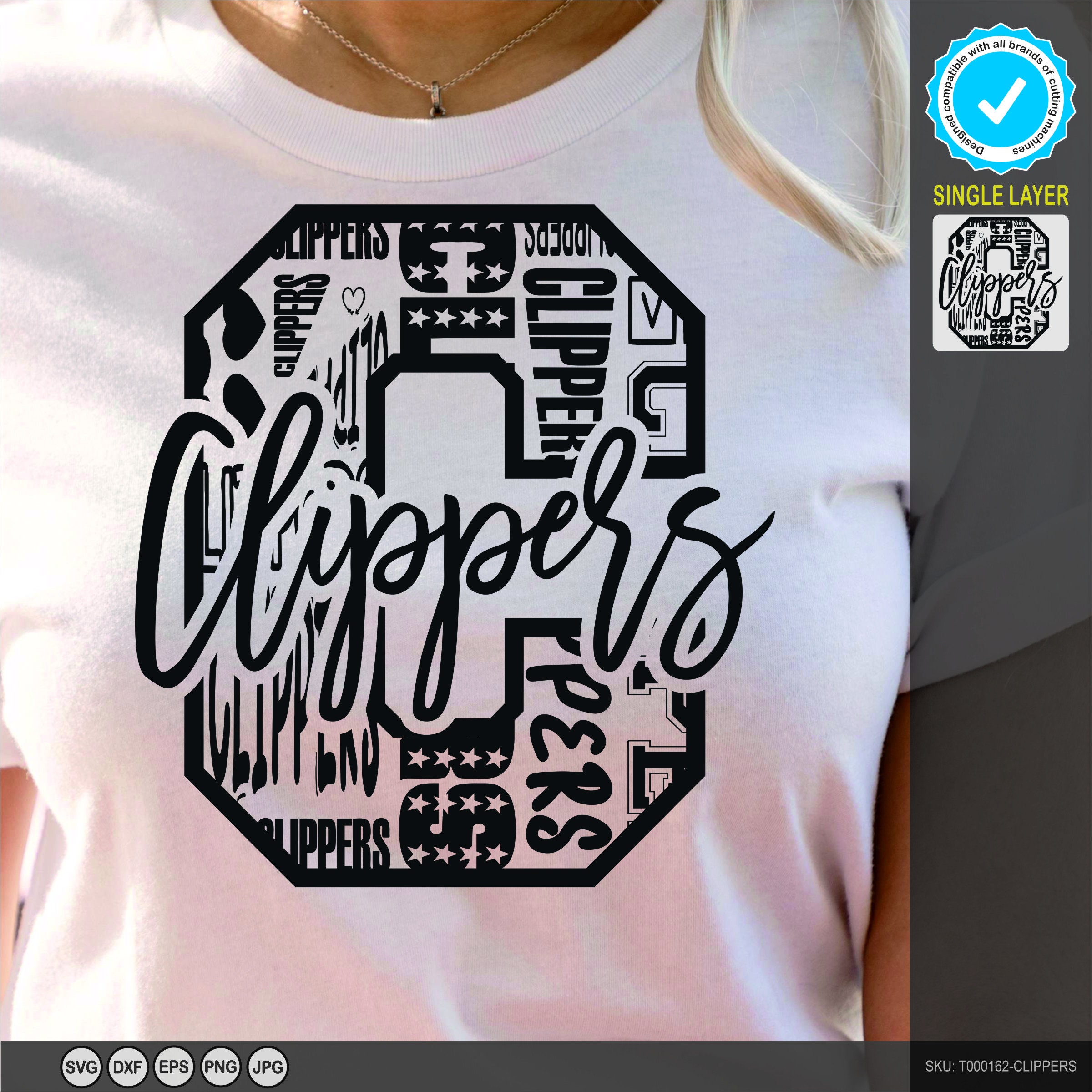 Clippers Svg, Clippers Typography 4 Sports Svg Mascot Pack, Clippers ...