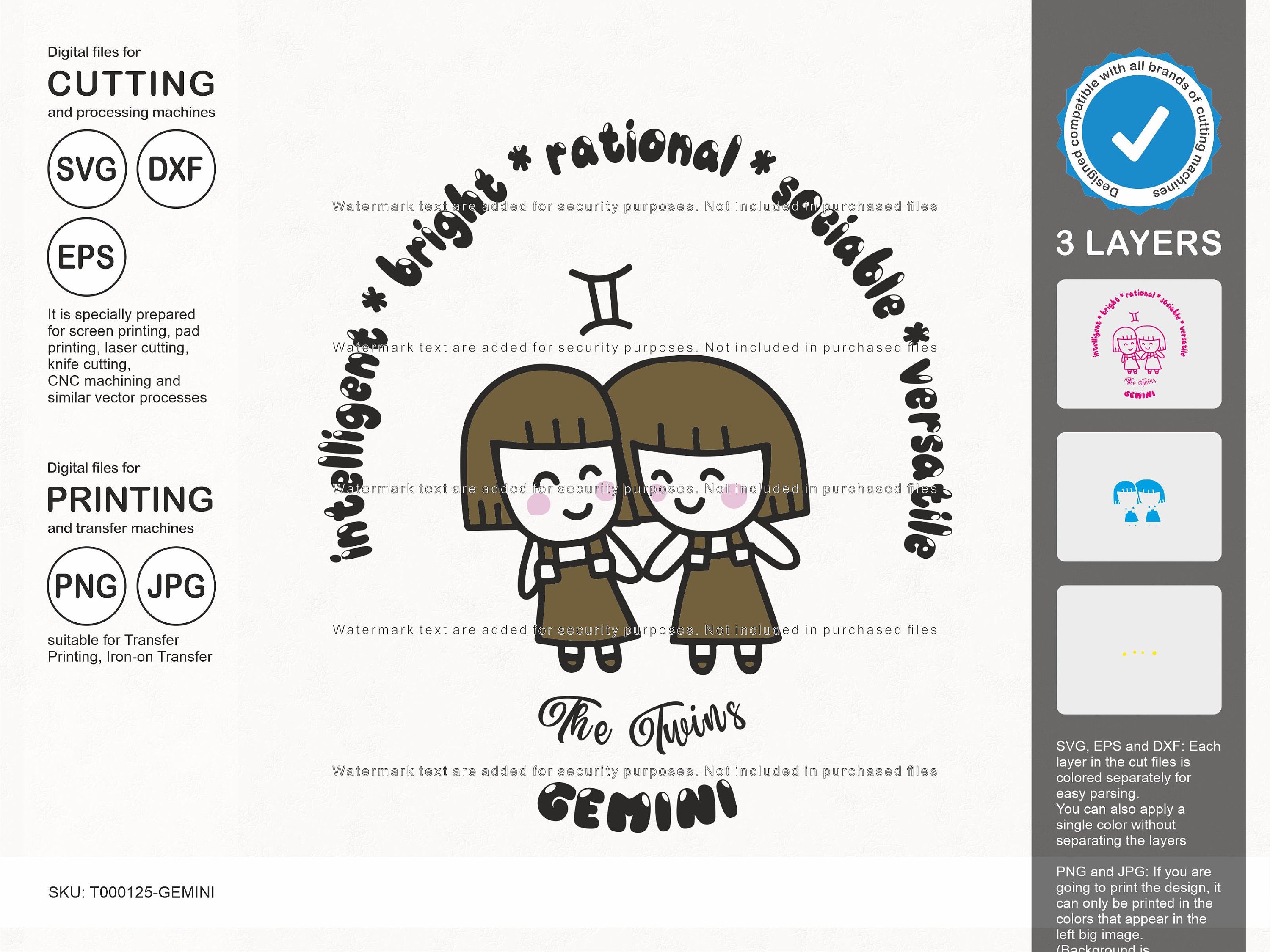 Gemini Svg Twins Zodiac Symbol Svg Gemini Zodiac Sign Svg - Etsy