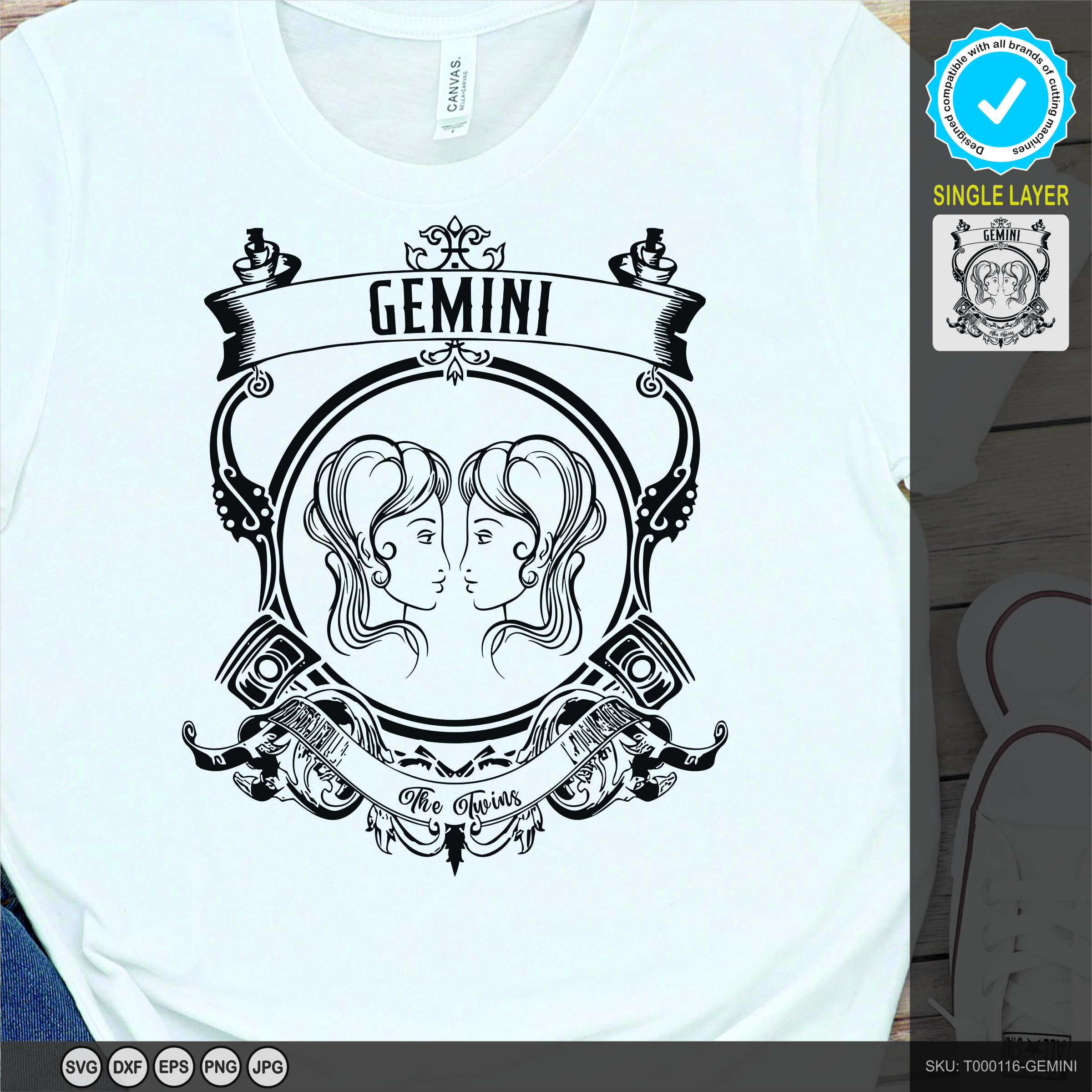 Gemini Svg, Twins Zodiac Symbol Svg, Gemini Zodiac Sign Svg, 9-pack ...
