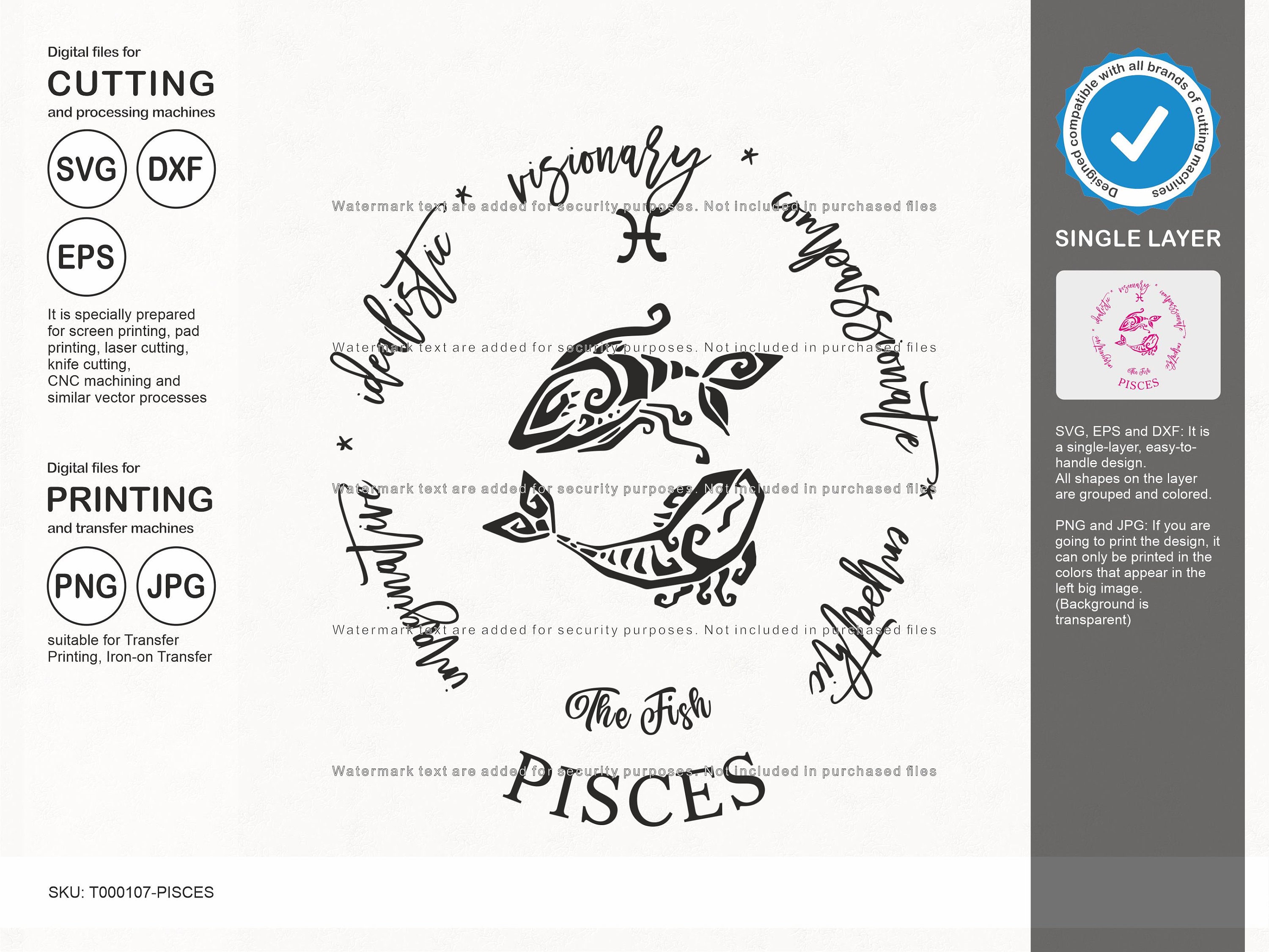 Pisces Svg Fish Zodiac Symbol Svg Pisces Zodiac Sign Svg - Etsy