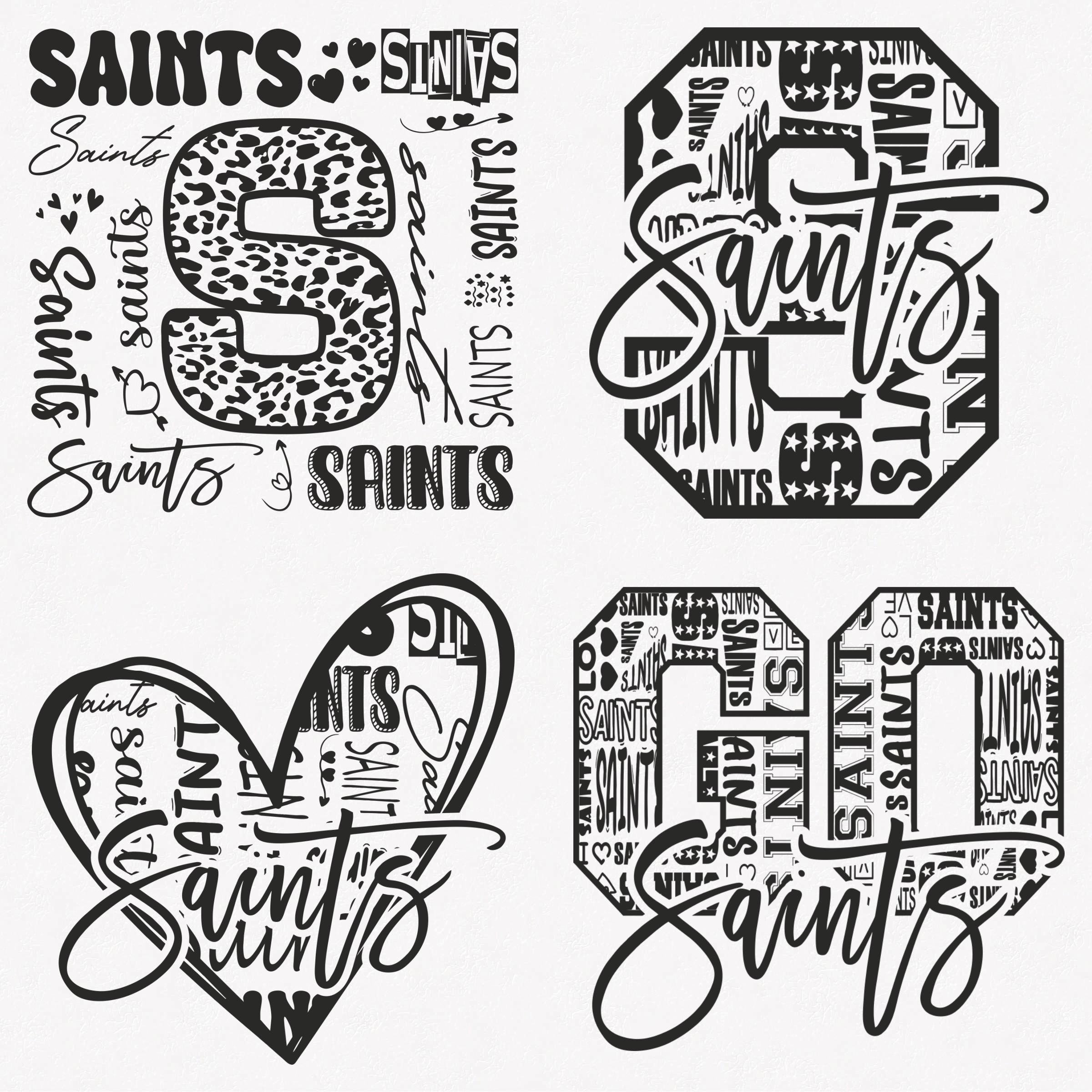 Saints Svg, Saints Typography 4 Sports Svg Mascot Pack, Saints ...