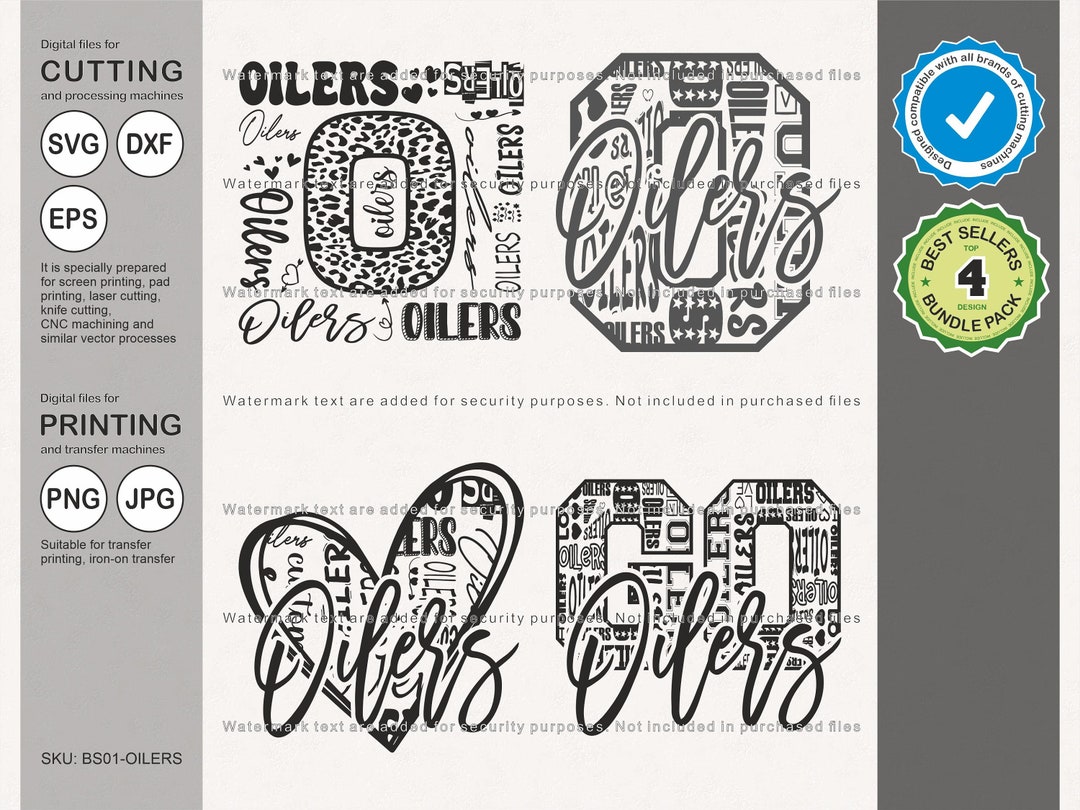 Oilers Svg, Oilers Typography 4 Sports Svg Mascot Pack, Oilers ...