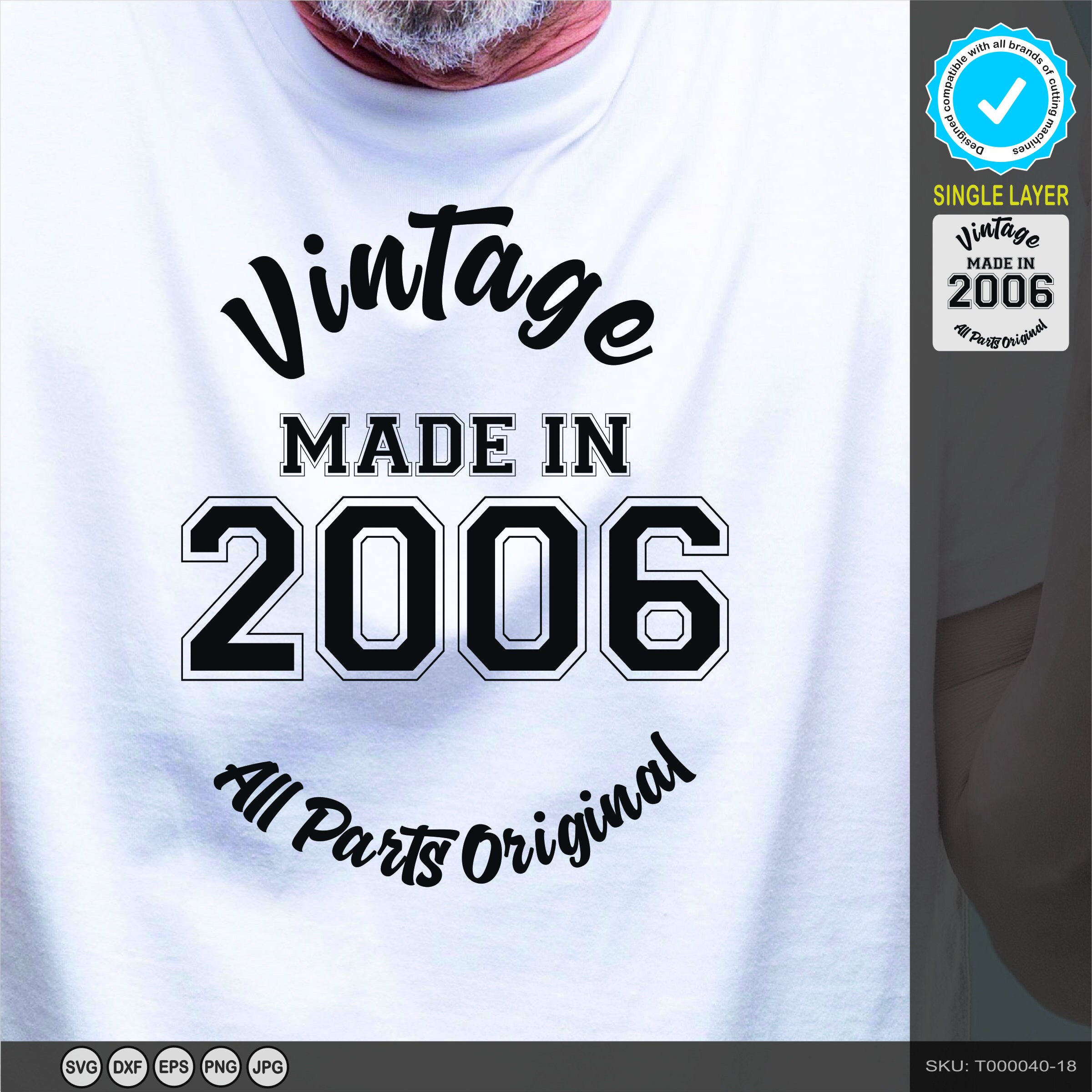 2006 Svg, 18th Birthday Svg, 6-pack 2006 Svg Bundle, Made in 2006 Svg ...