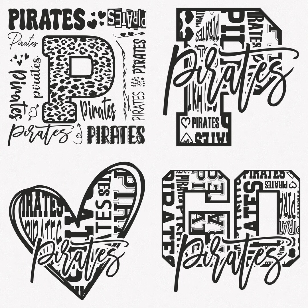 Pirates Svg, Pirates Typography 4 Sports Svg Mascot Pack, Pirates ...