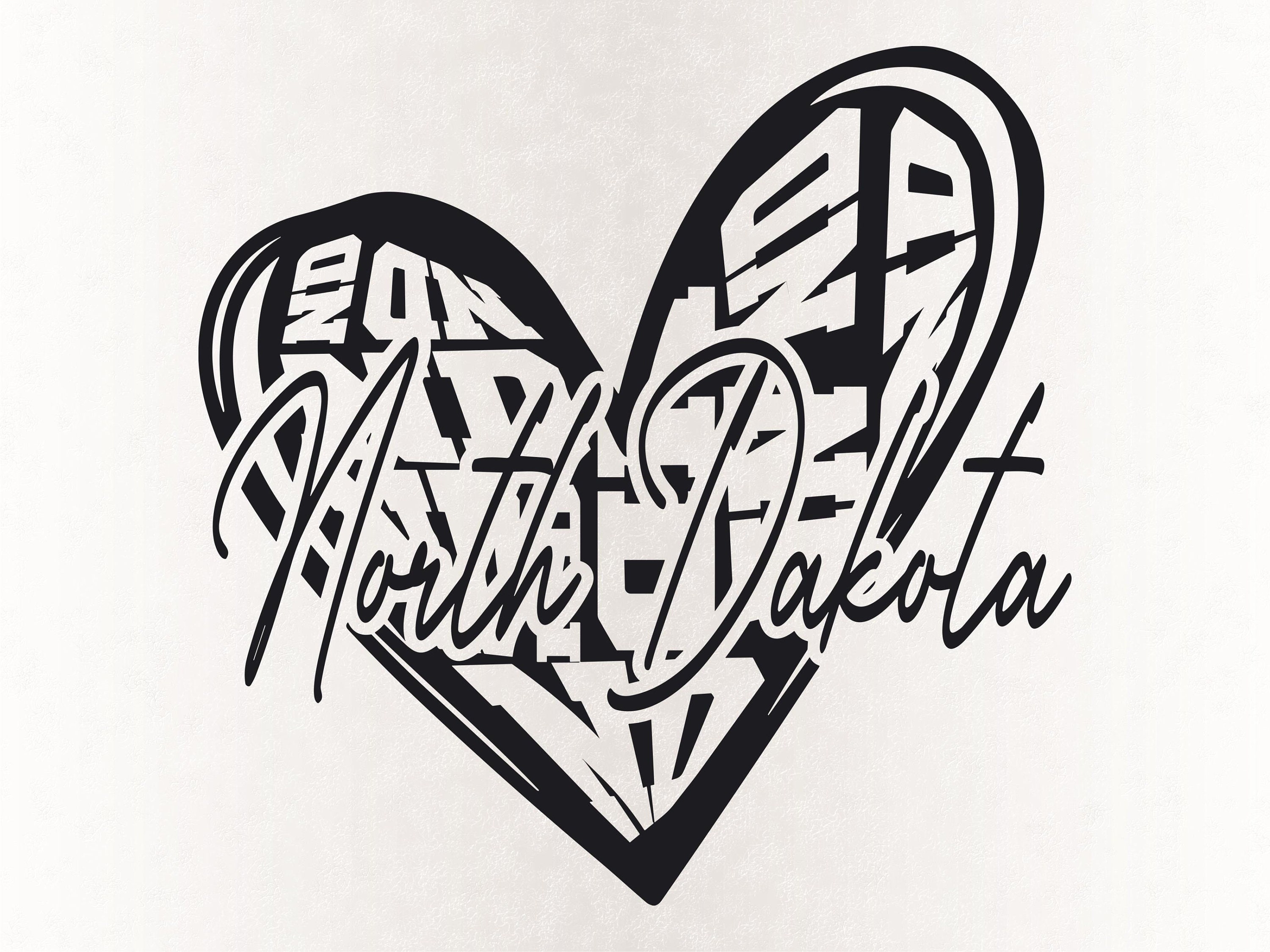 ND North Dakota State Typography Bundle Svg, North Dakota State Bundle ...