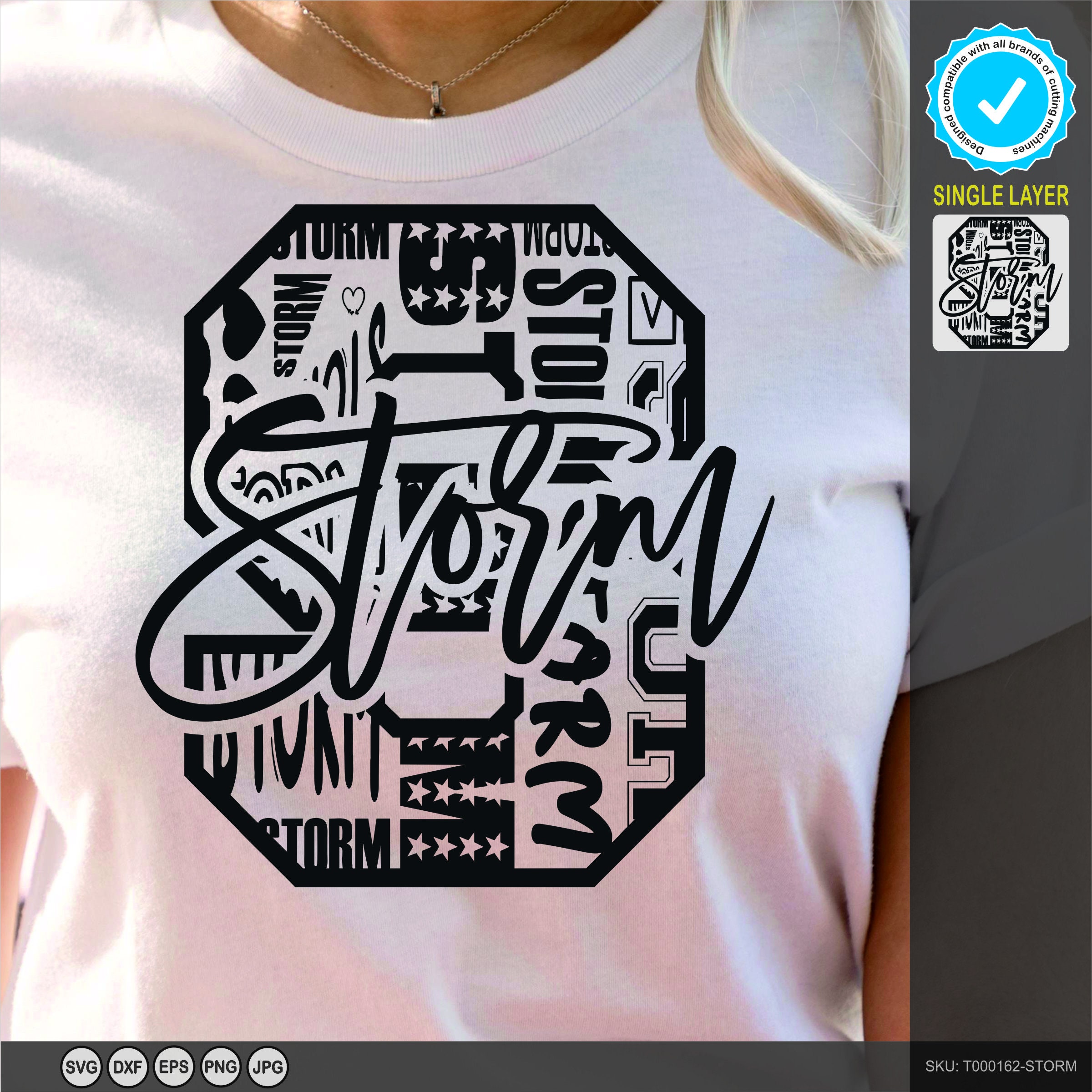 Storm Svg, Storm Typography 4 Sports Svg Mascot Pack, Storm Typography ...