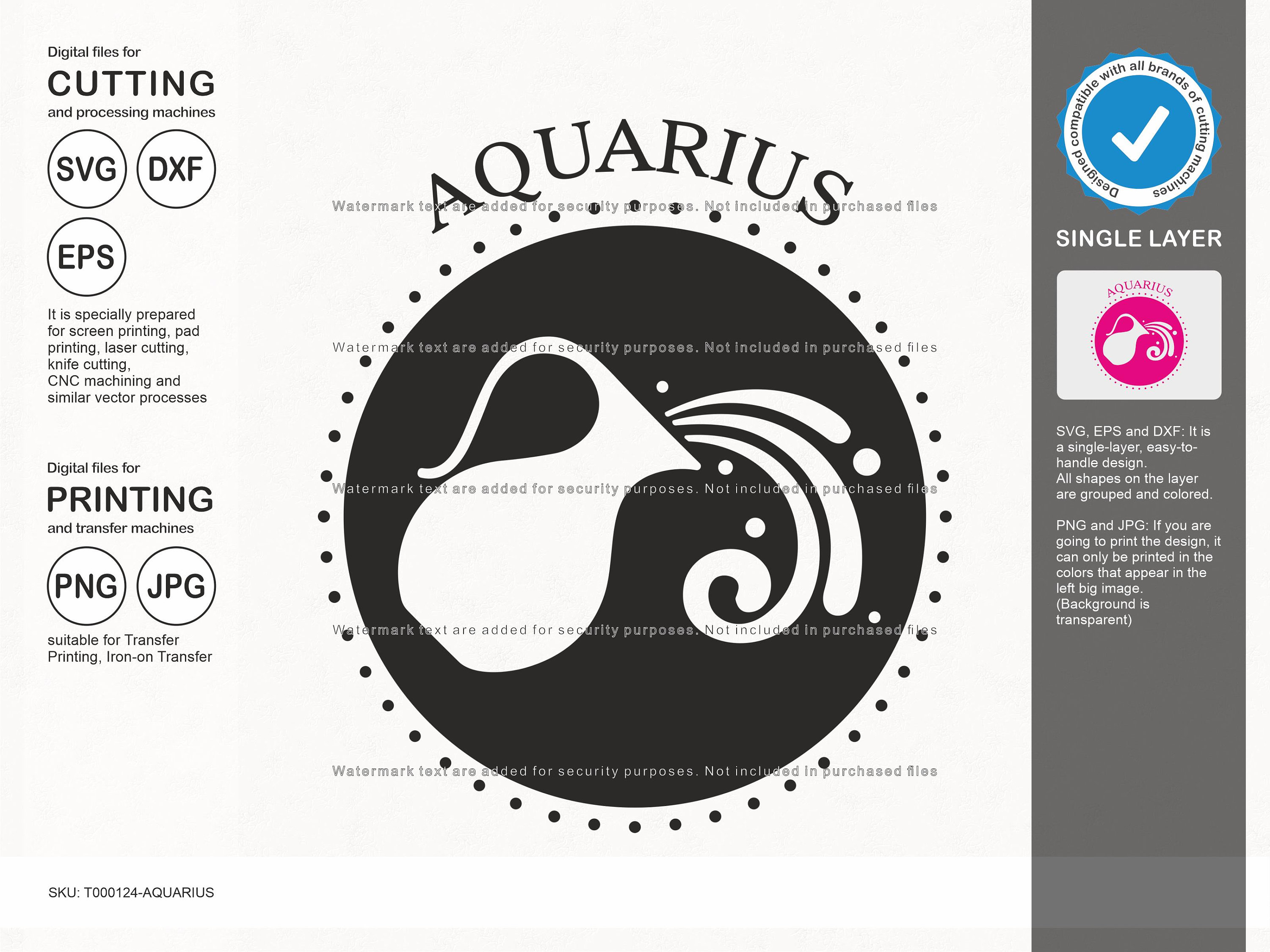 Aquarius Svg Water Bearer Zodiac Symbol Svg Aquarius Zodiac - Etsy