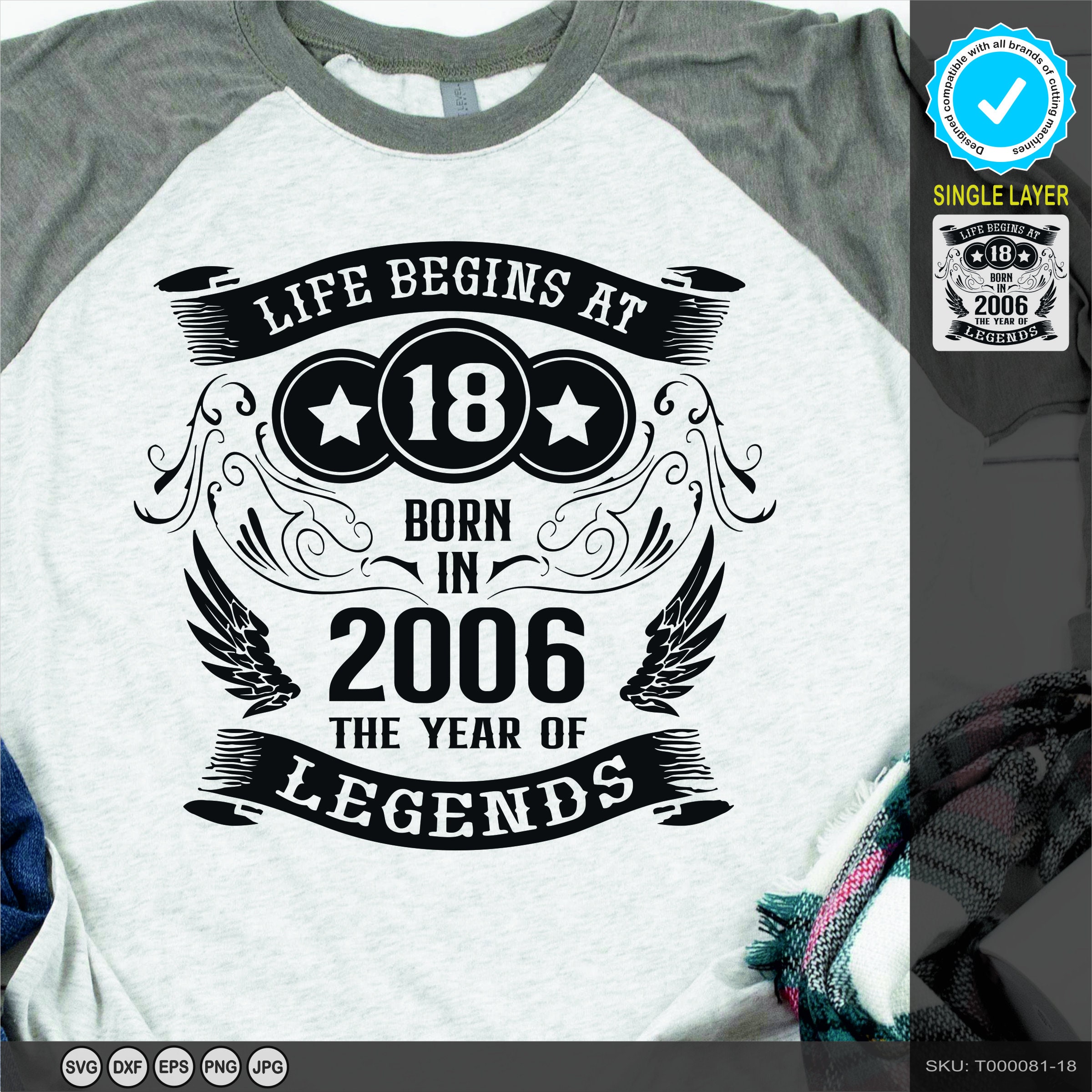 2006 Svg, 18th Birthday Svg, 6-pack 2006 Svg Bundle, Made in 2006 Svg ...