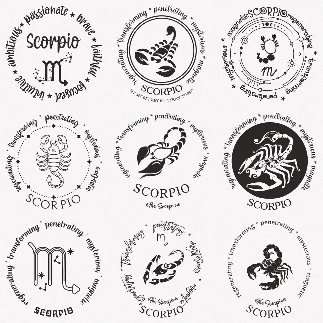 Scorpio Svg, Scorpion Zodiac Symbol Svg, Scorpio Zodiac Sign Svg, 9 ...