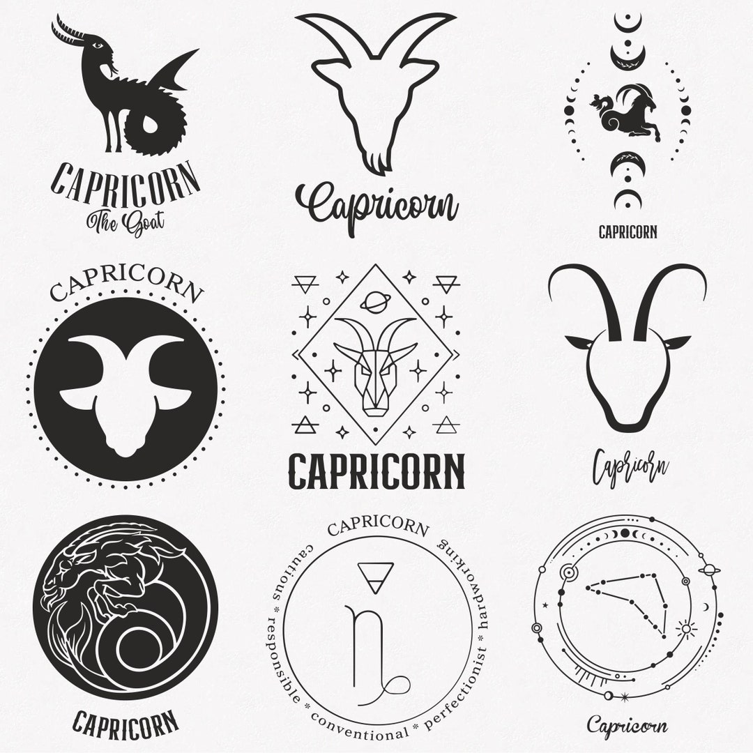 Capricorn Svg, Goat Zodiac Symbol Svg, Capricorn Zodiac Sign Svg, 9 ...