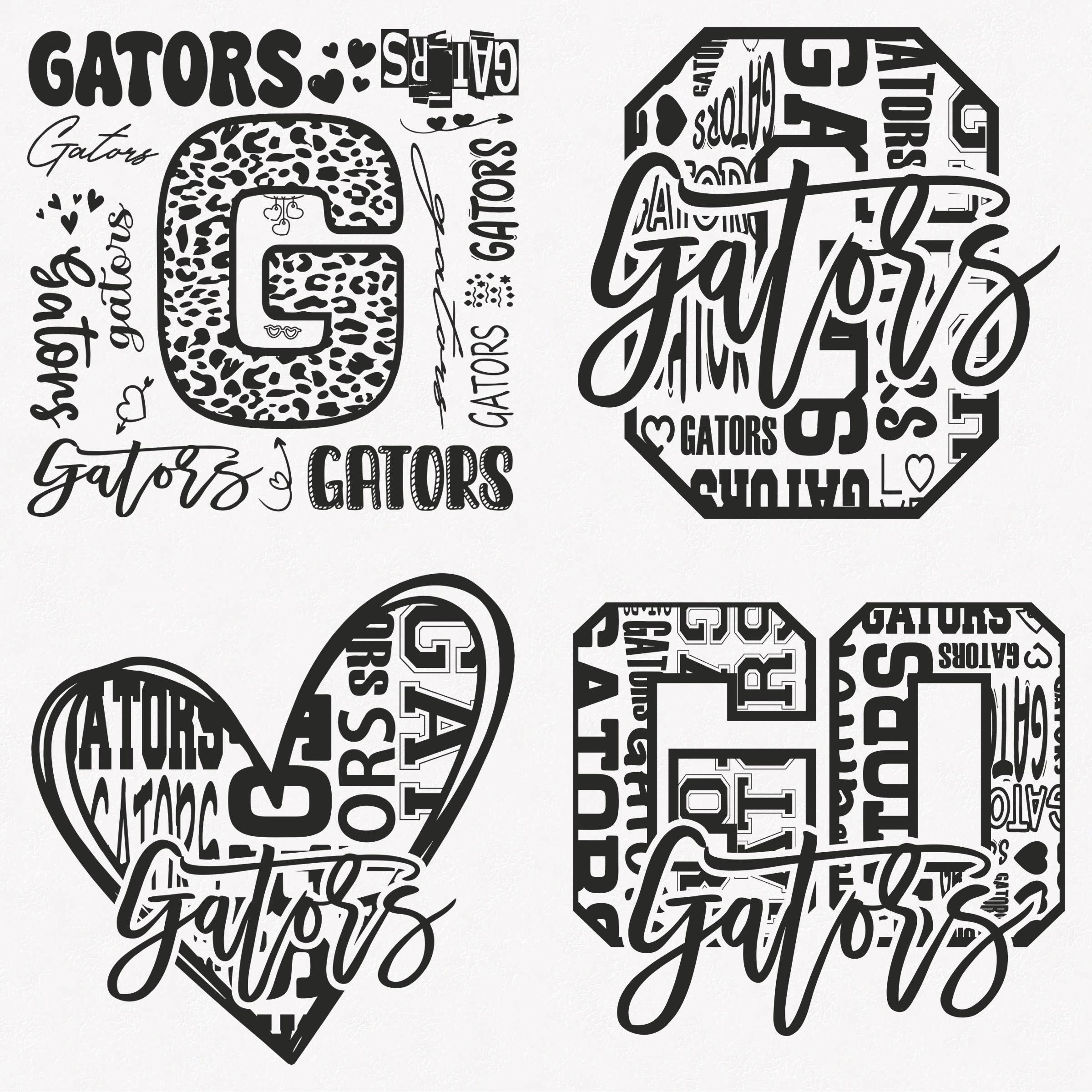 Gators Svg, Gators Typography 4 Sports Svg Mascot Pack, Gators ...
