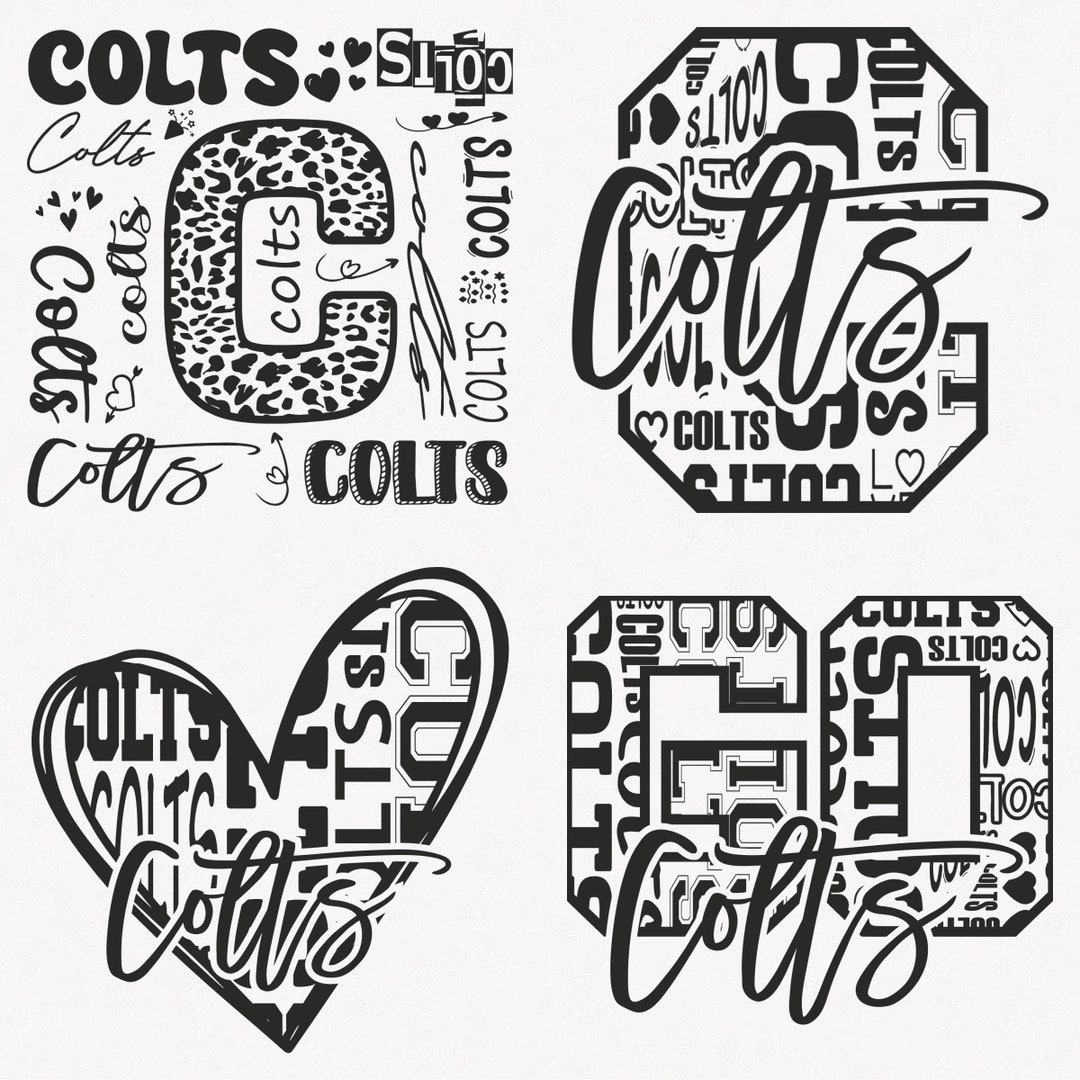 Colts Svg, Colts Typography 4 Sports Svg Mascot Pack, Colts Typography ...