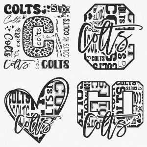 Colts Svg, Colts Typography 4 Sports Svg Mascot Pack, Colts Typography ...