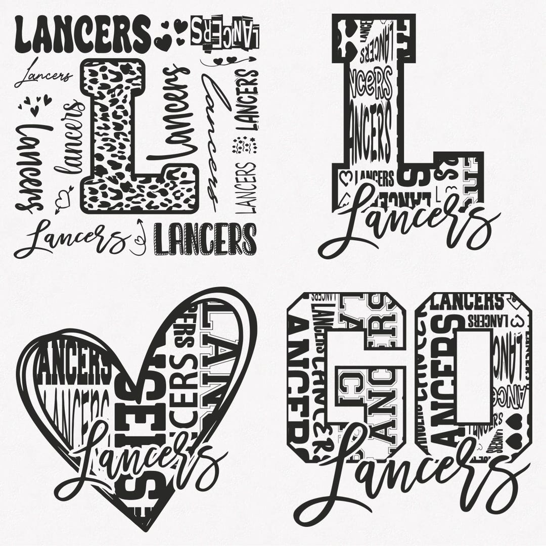 Lancers Svg, Lancers Typography 4 Sports Svg Mascot Pack, Lancers ...
