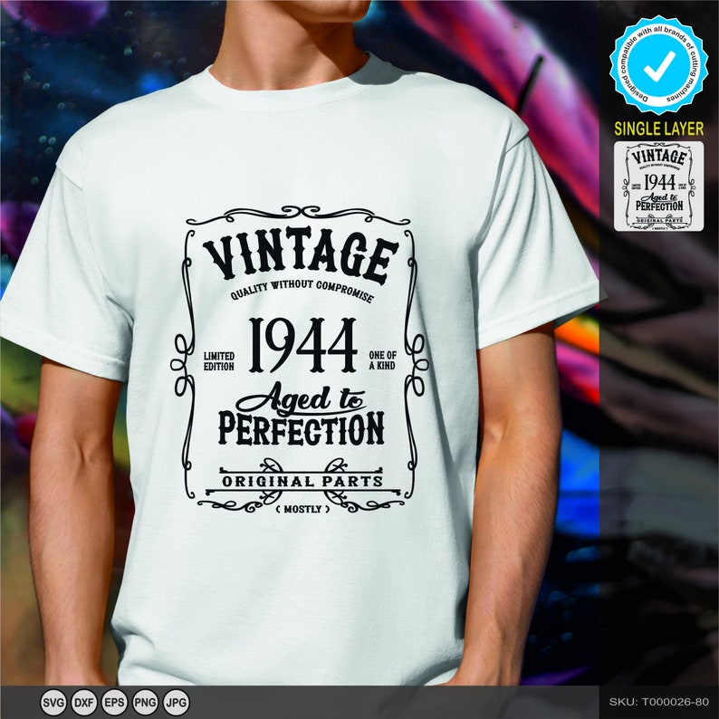 1944 Svg, 80th Birthday Svg, 6-pack 1944 Svg Bundle, Vintage 1944 Svg ...