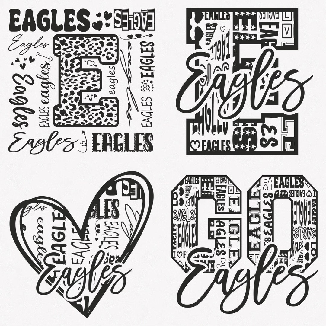 Eagles Svg, Eagles Typography 4 Sports Svg Mascot Pack, Eagles ...