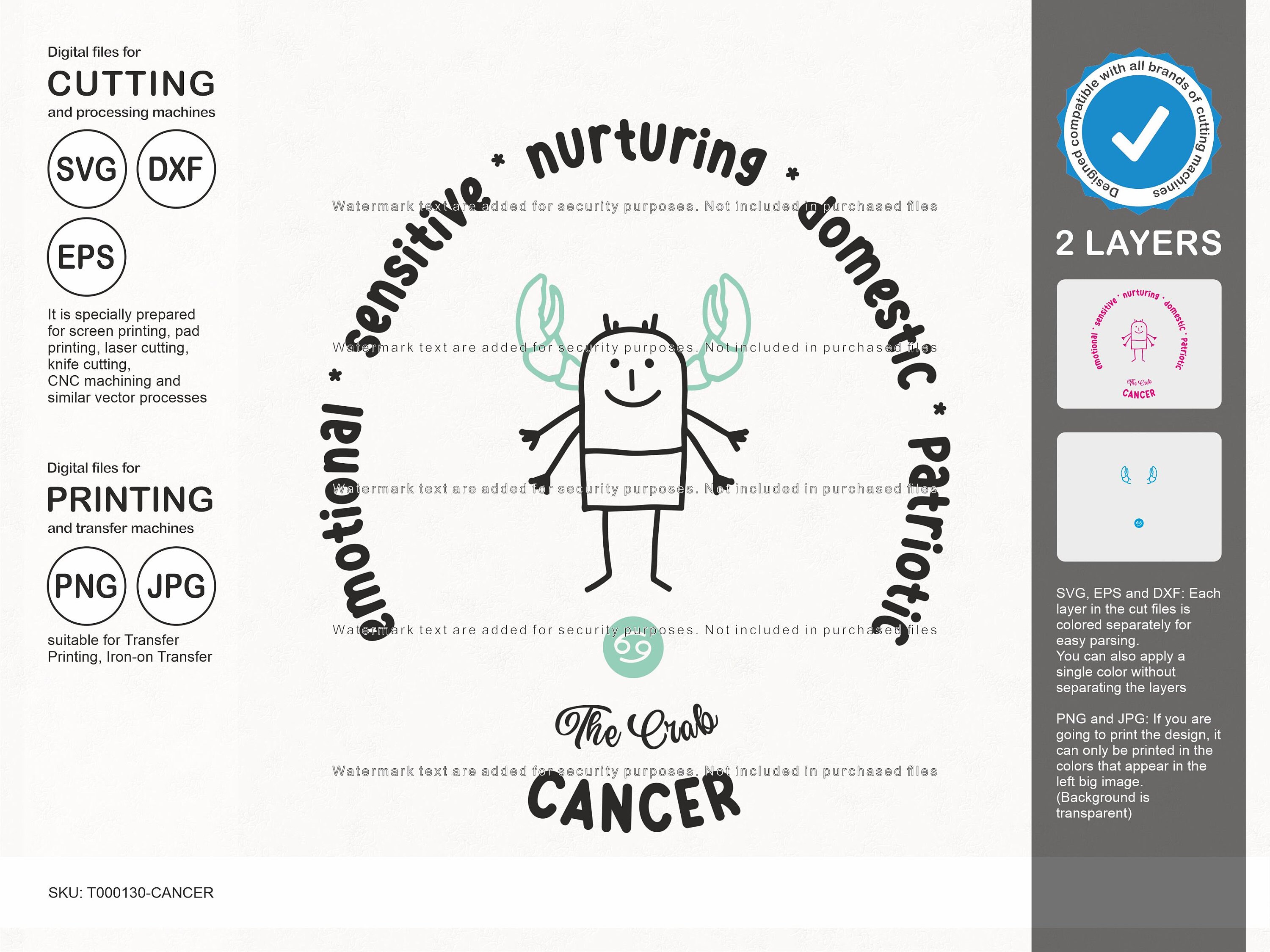 Cancer Svg, Crab Zodiac Symbol Svg, Cancer Zodiac Sign Svg, 9-pack ...