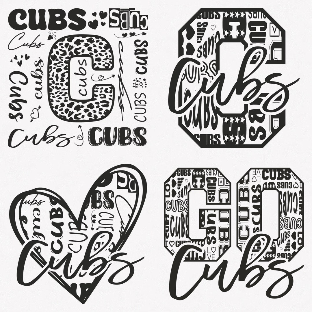 Cubs Svg, Cubs Typography 4 Sports Svg Mascot Pack, Cubs Typography Svg ...
