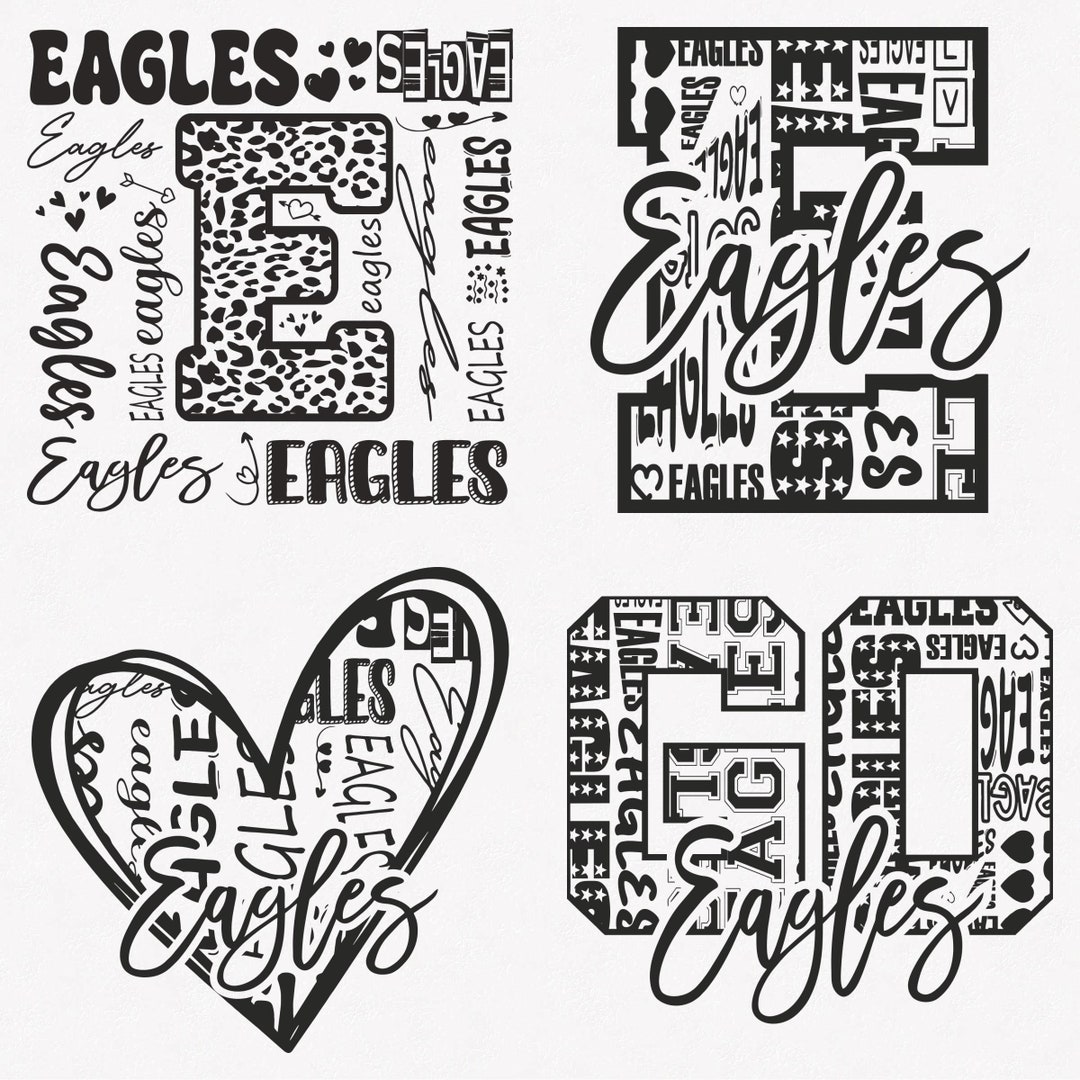 Eagles Svg, Eagles Typography 4 Sports Svg Mascot Pack, Eagles ...