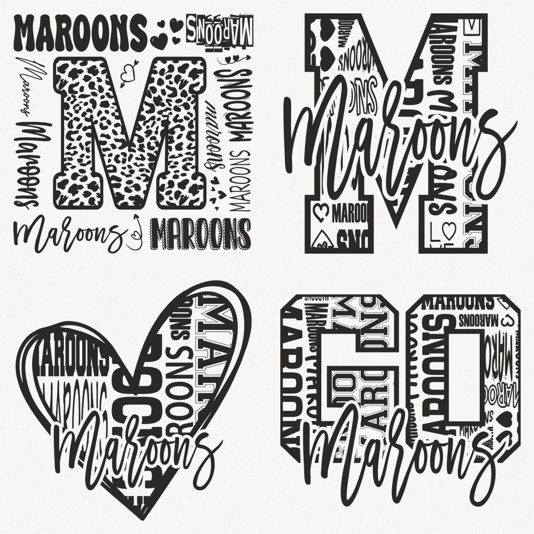 Maroons Svg, Maroons Typography 4 Sports Svg Mascot Pack, Maroons ...