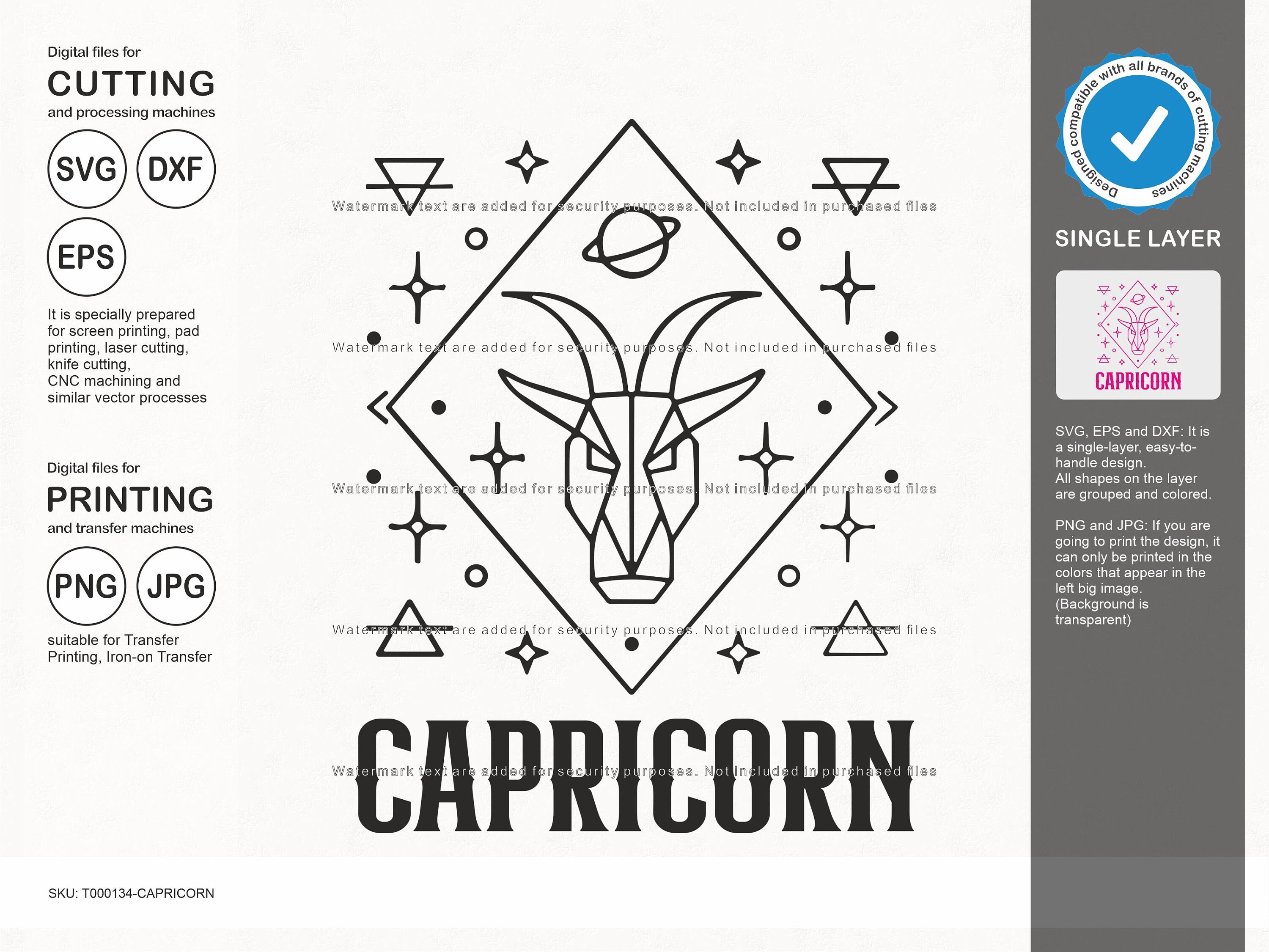 Capricorn Svg, Goat Zodiac Symbol Svg, Capricorn Zodiac Sign Svg, 9 ...