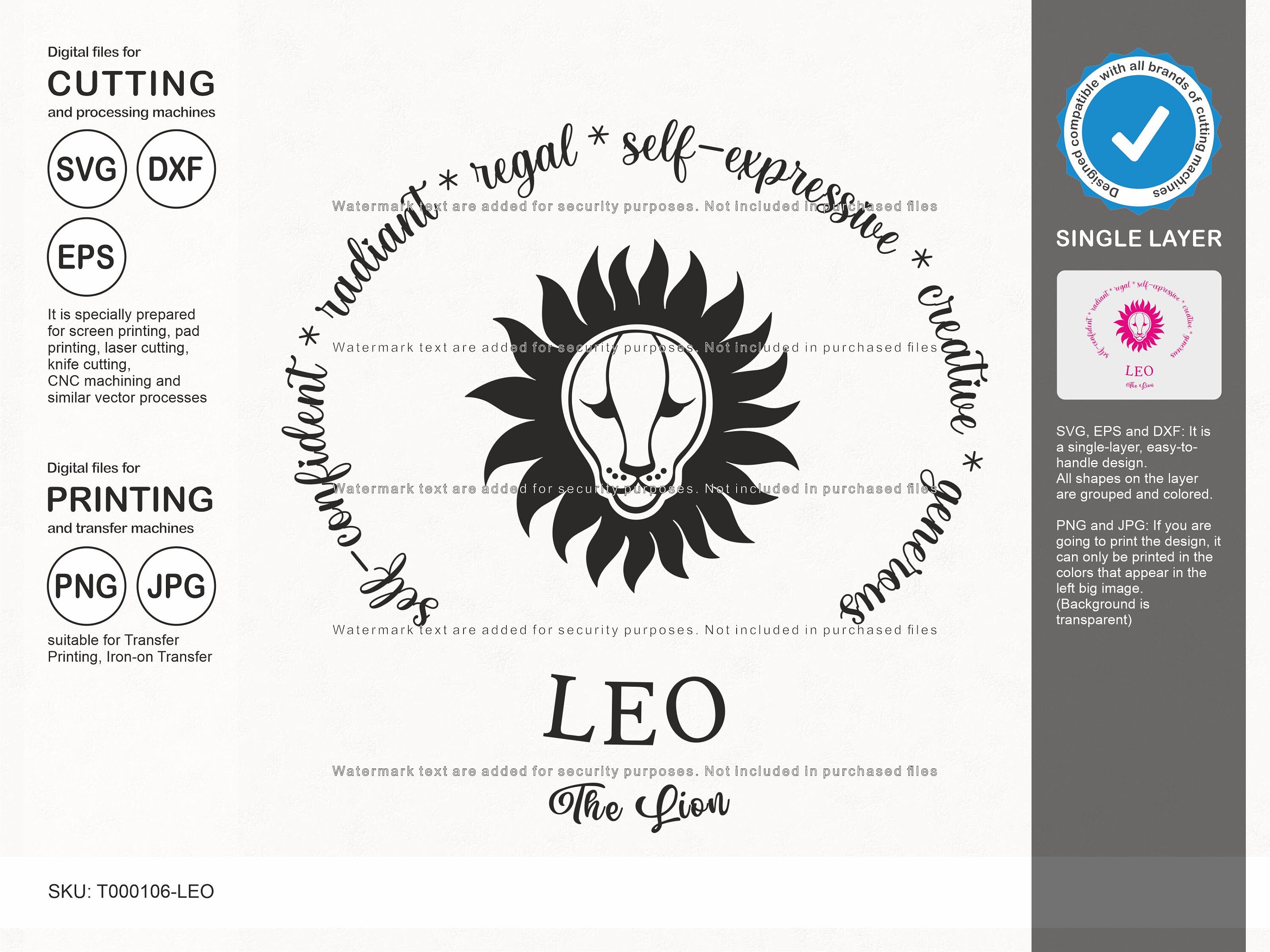 Leo Svg Lion Zodiac Symbol Svg Leo Zodiac Sign Svg 9-pack - Etsy
