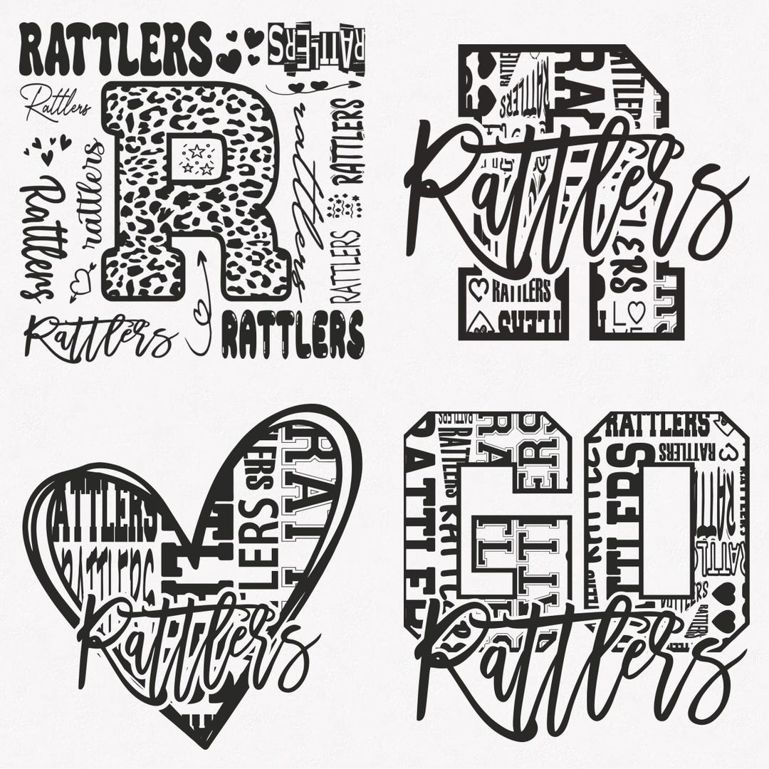 Rattlers Svg, Rattlers Typography 4 Sports Svg Mascot Pack, Rattlers ...